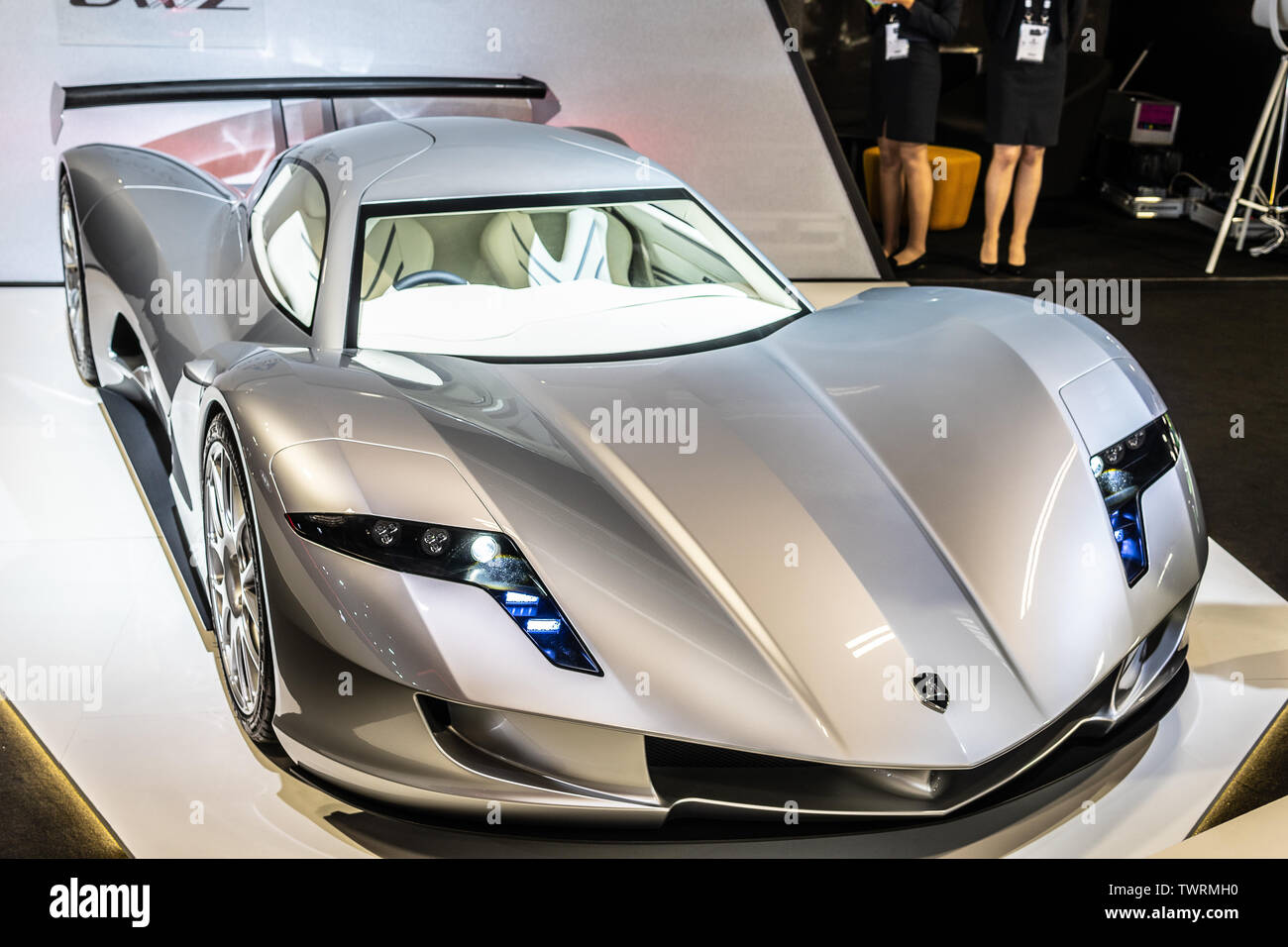 Paris, France, October 02, 2018: Aspark Owl at Mondial Paris Motor Show ...