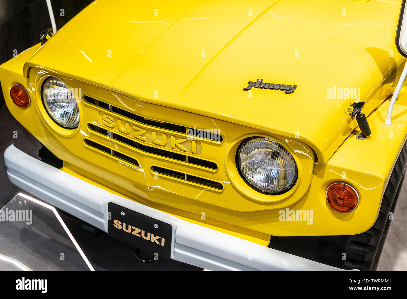 Paris, France, Oct 02, 2018 old classic vintage Suzuki Jimny First ...