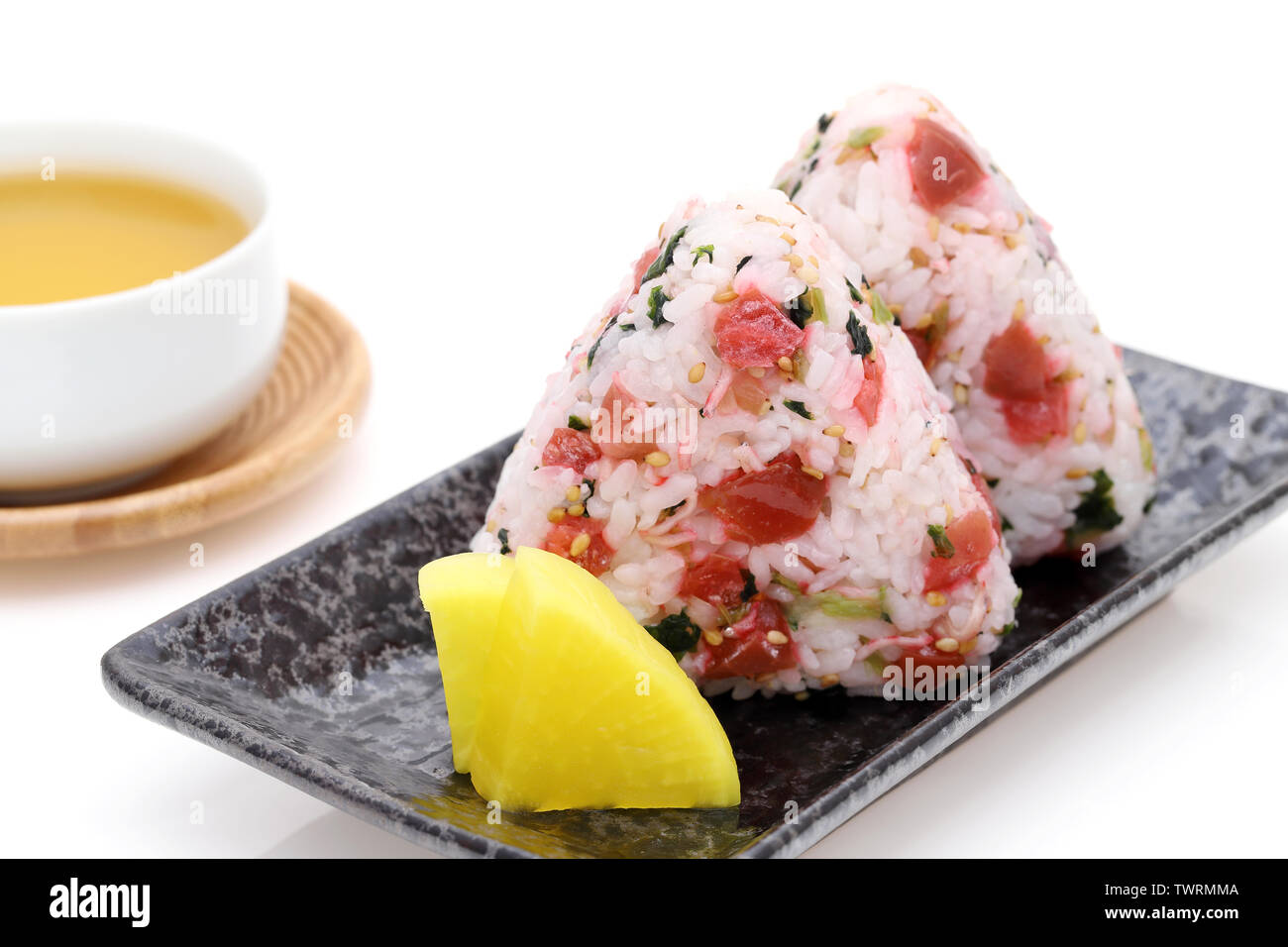 Onigiri, Japanese food, rice ball, rice triangle with umeboshi shirasu ...