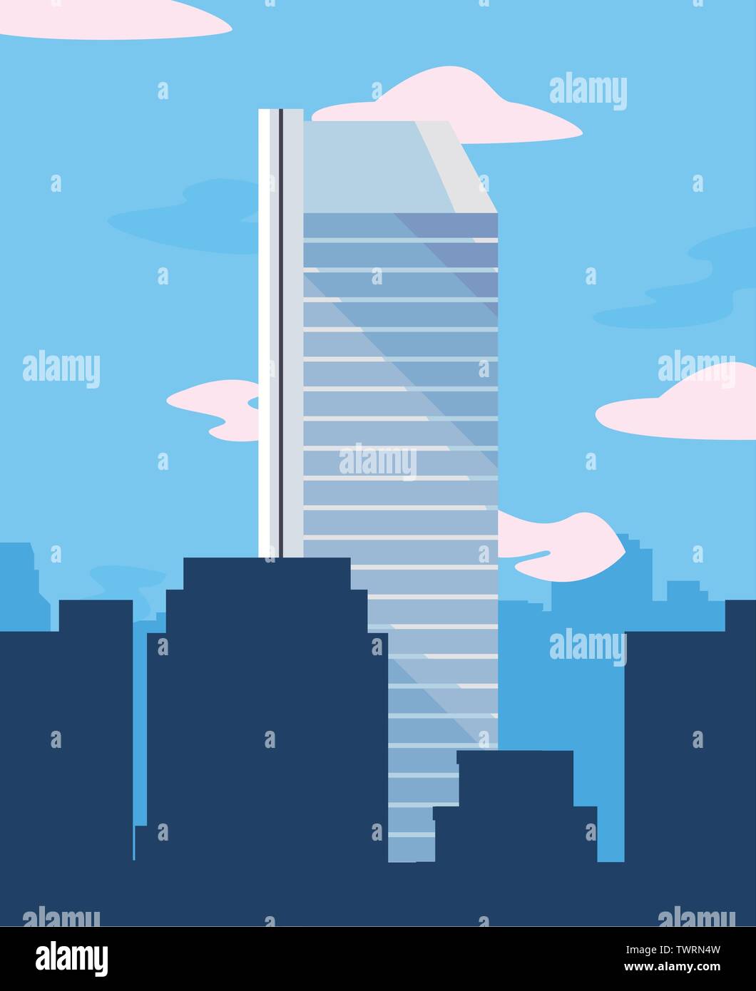skyscraper urban city town sky background vector illustration Stock ...