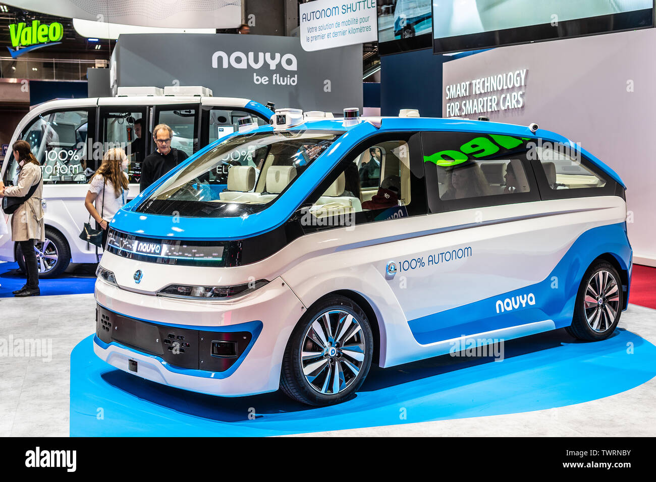 Paris, France, October 04, 2018 NAVYA Autonomous Vehicles, AUTONOM CAB ...