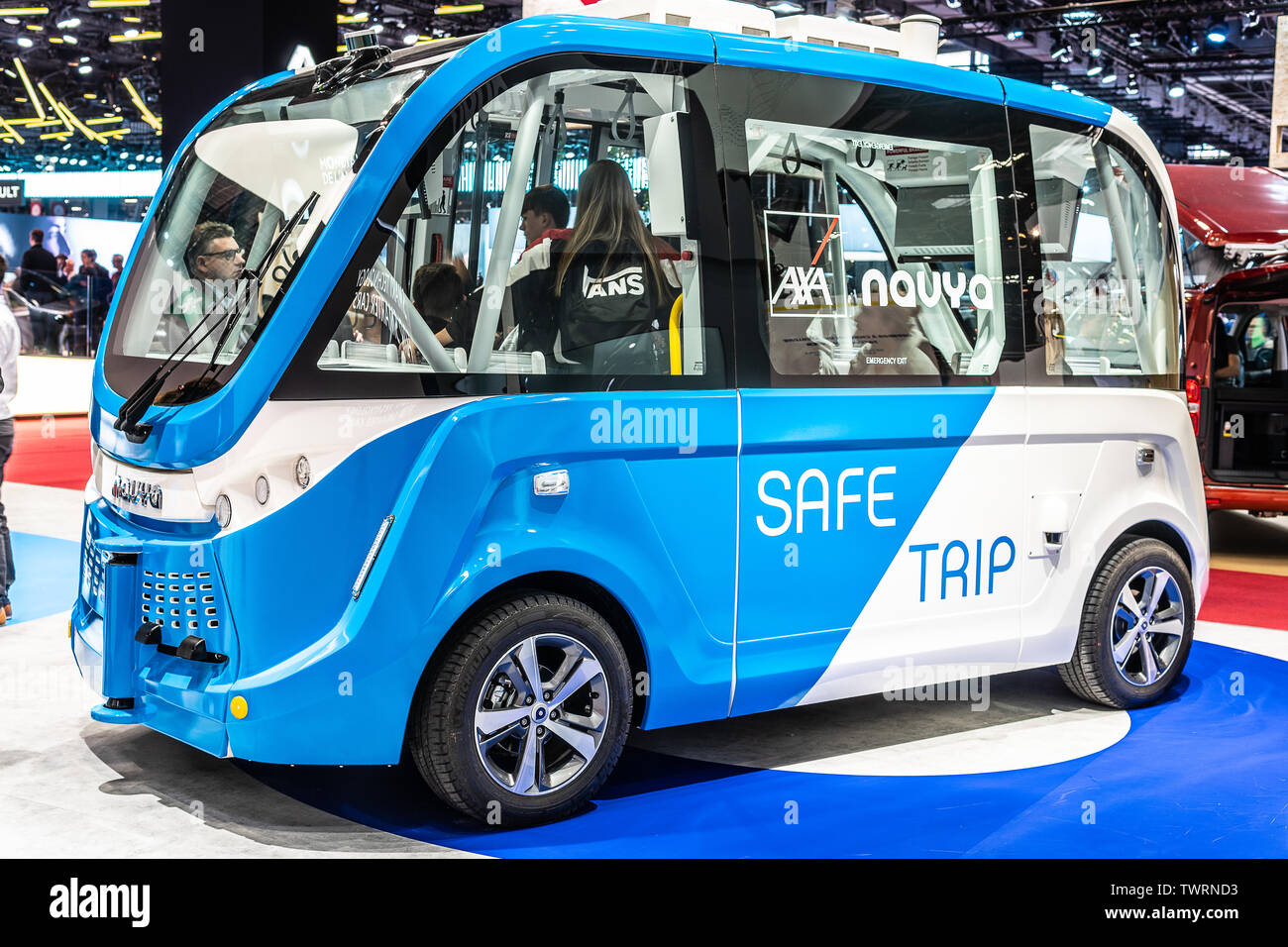 Paris, France, Oct 04, 2018 NAVYA Autonomous Vehicles, AUTONOM SHUTTLE ...