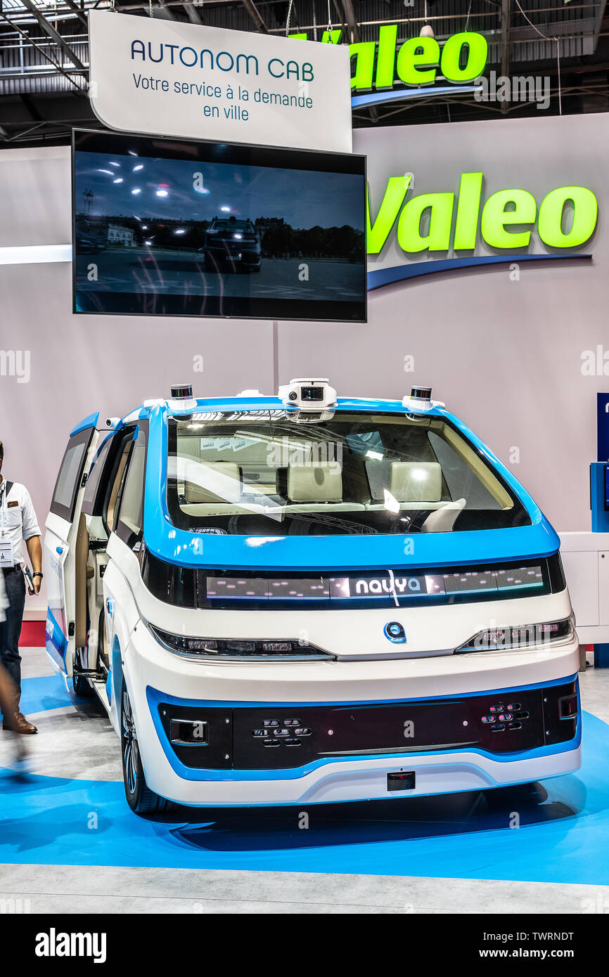 Paris, France, October 04, 2018 NAVYA Autonomous Vehicles, AUTONOM CAB ...