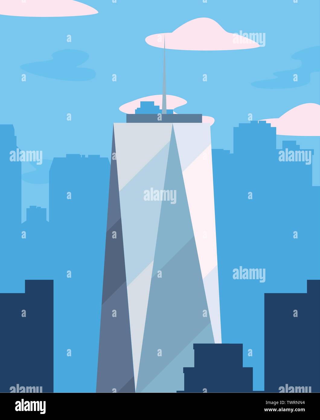 skyscraper urban city town sky background vector illustration Stock ...