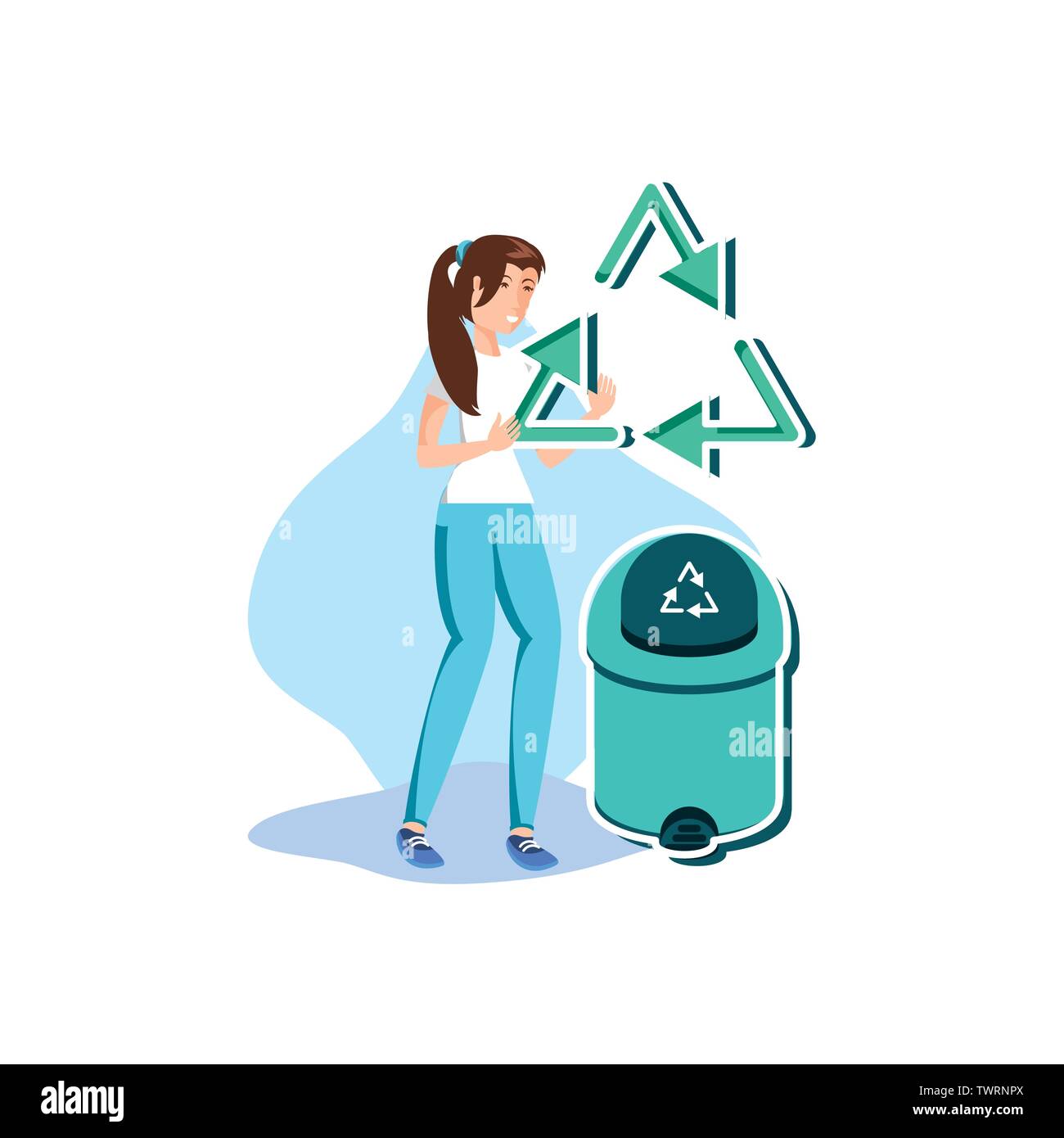 Avatar woman with trash design, Garbage recycle ecology eco save and ...