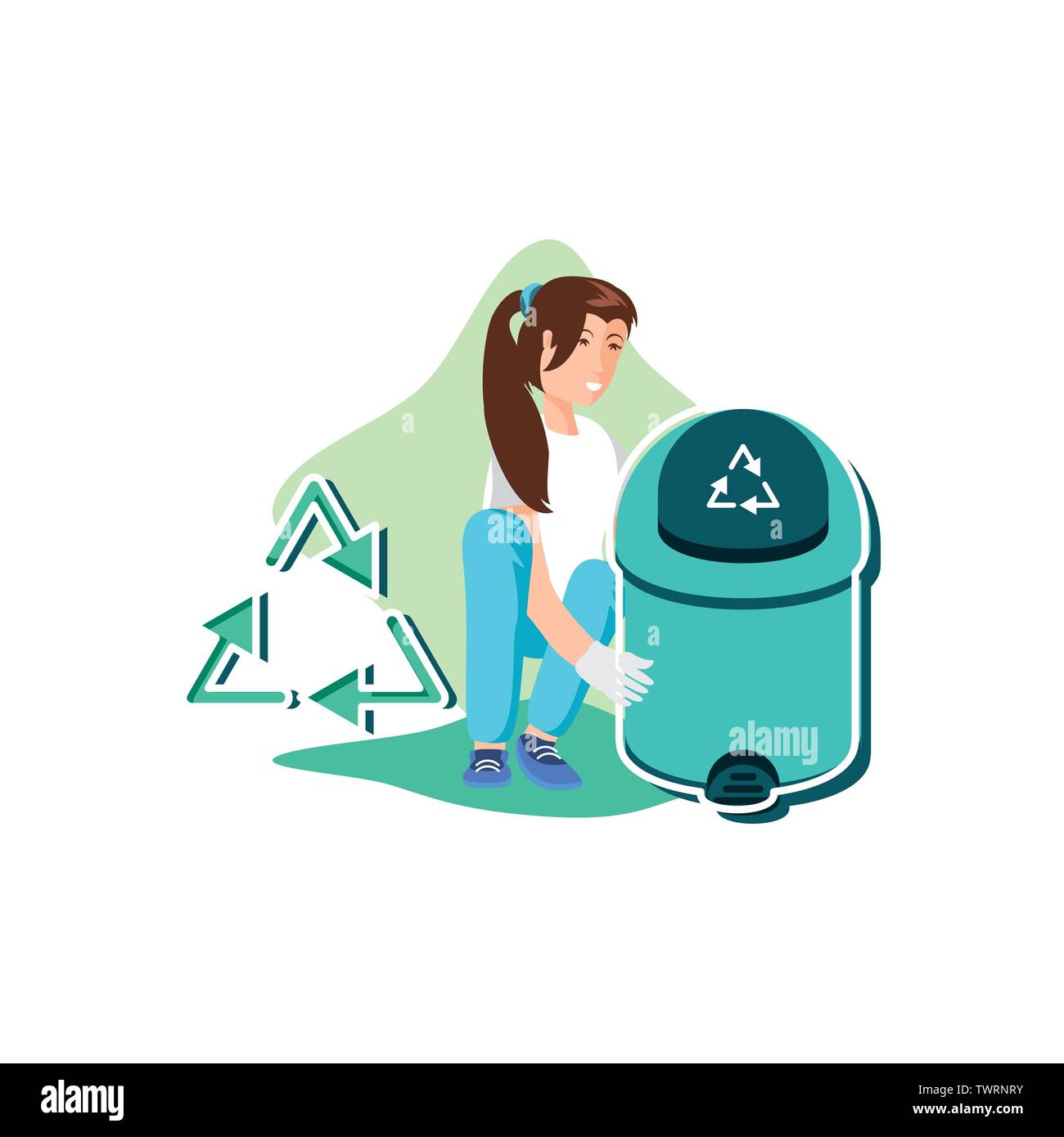 Avatar woman with trash design, Garbage recycle ecology eco save and ...