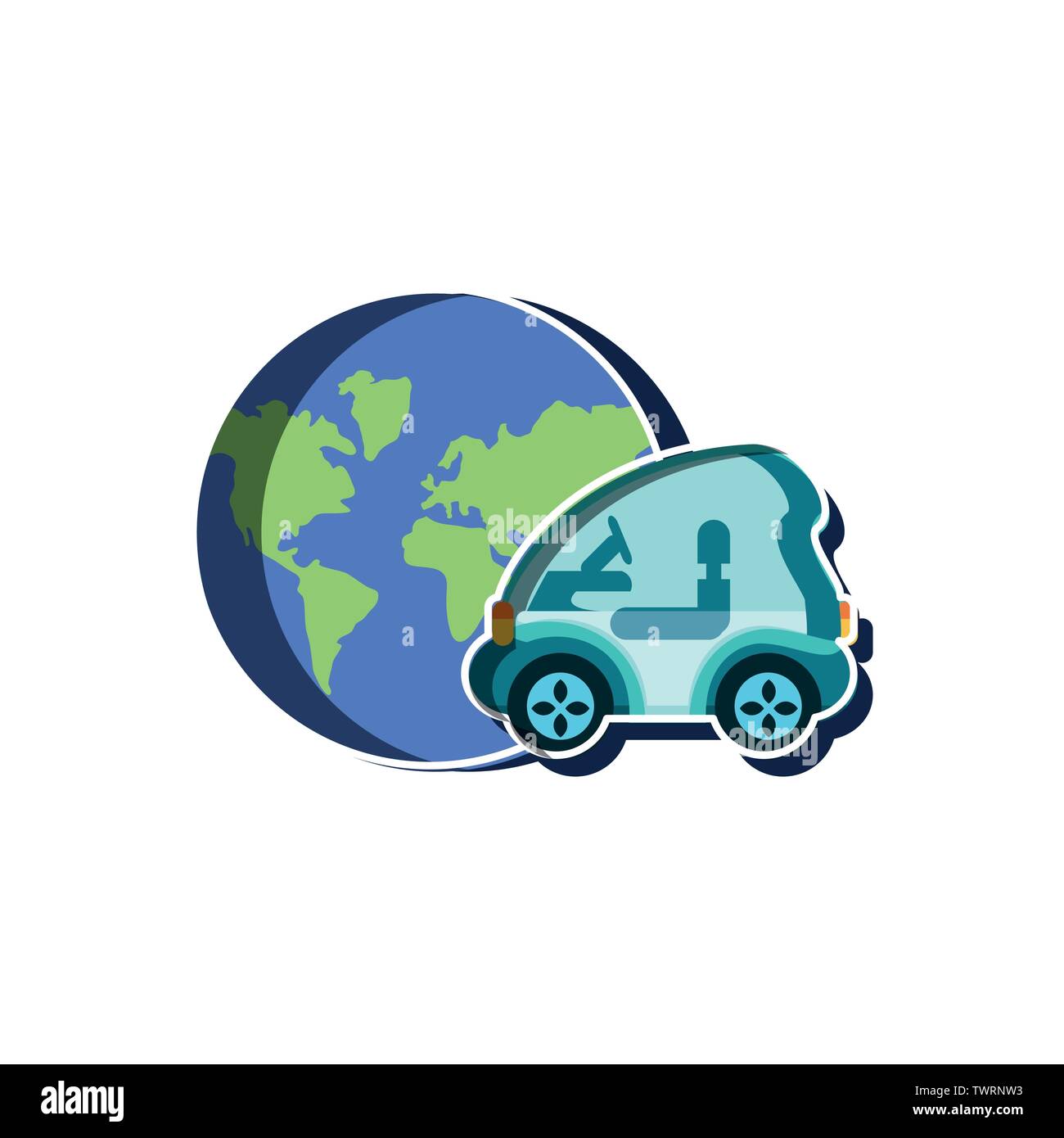 Car design, Eco city save planet think green and recycle theme Vector ...