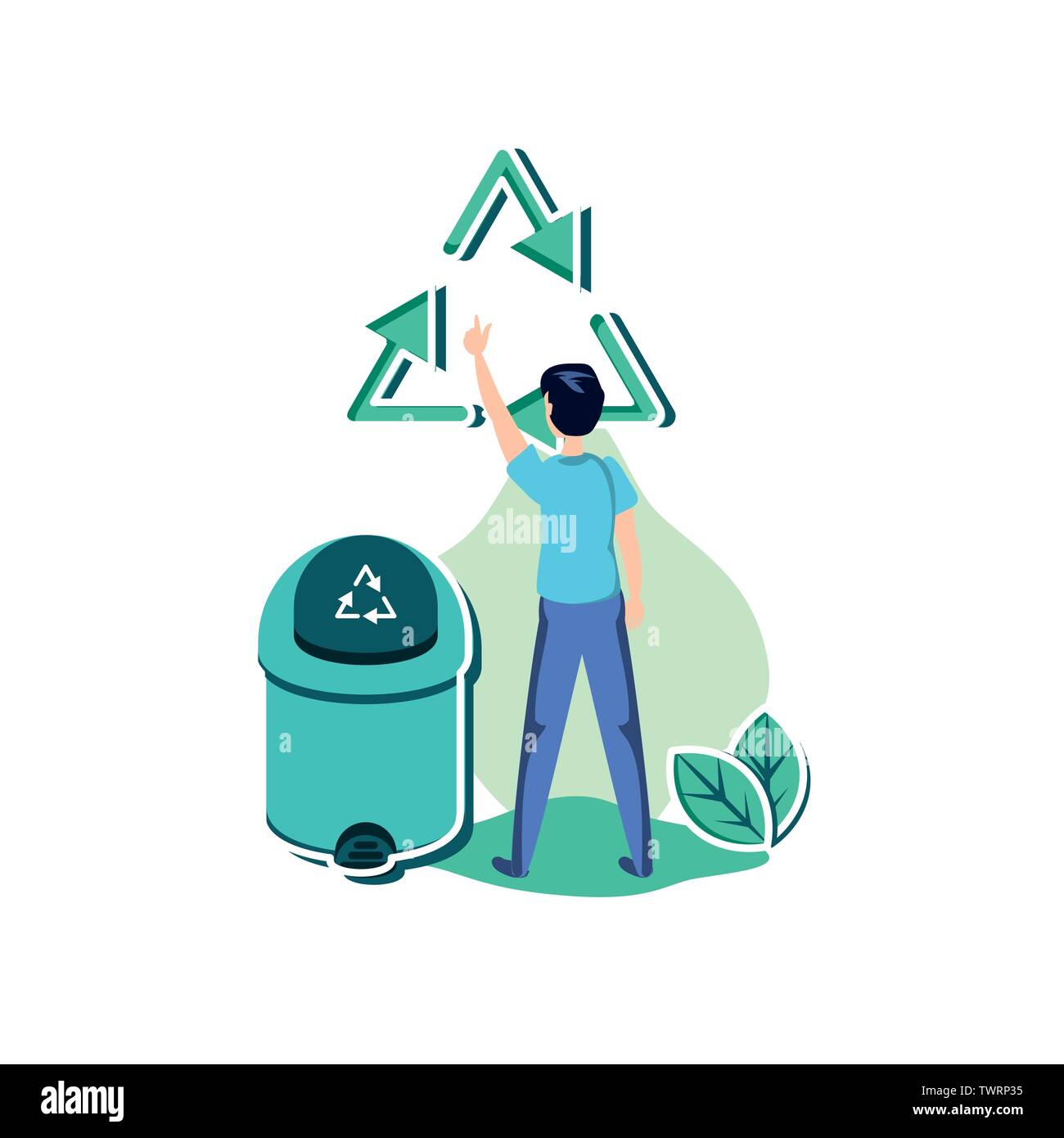 Avatar man with trash design, Garbage recycle ecology eco save and ...