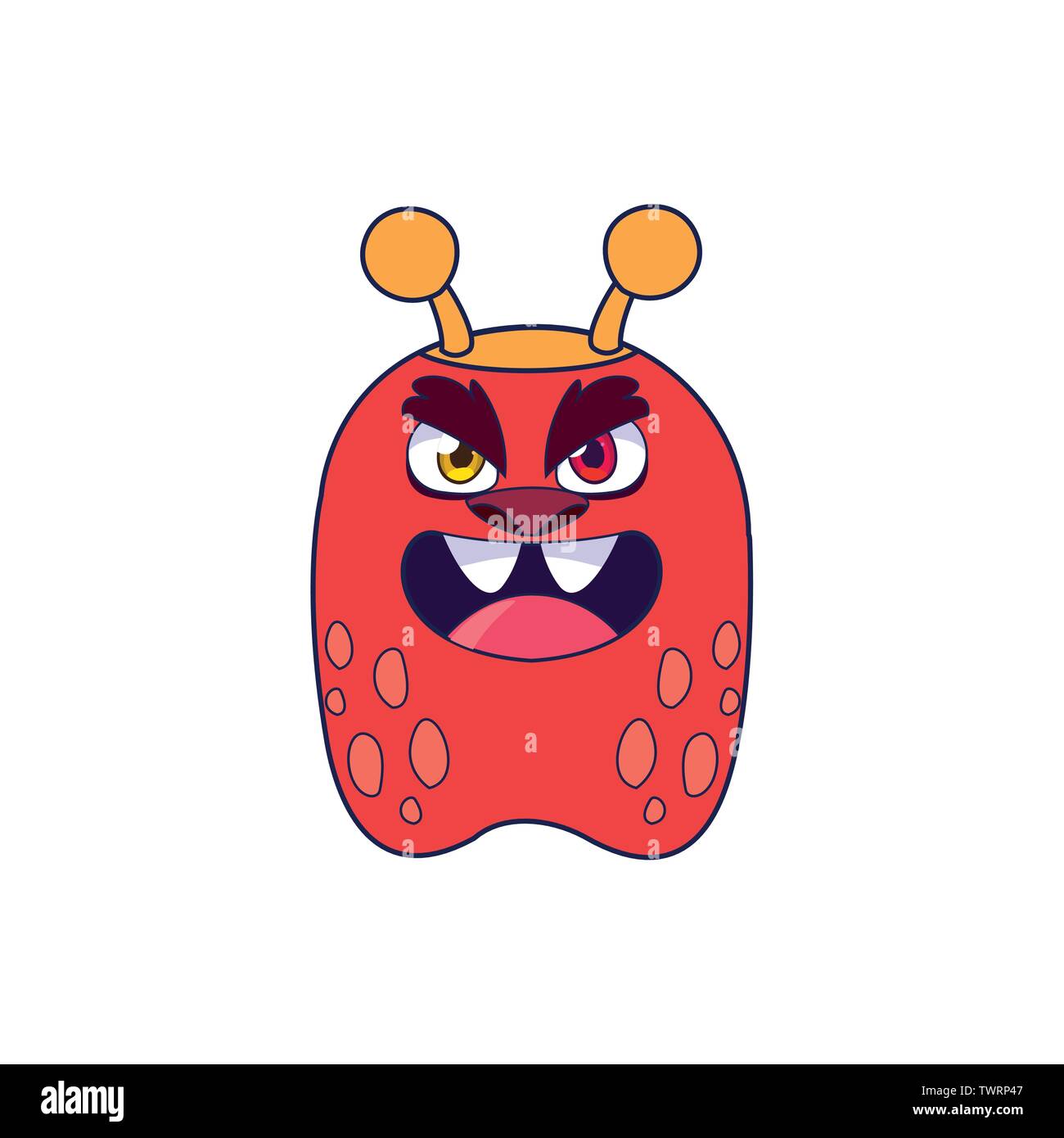 funny monster with antlers comic character vector illustration design ...