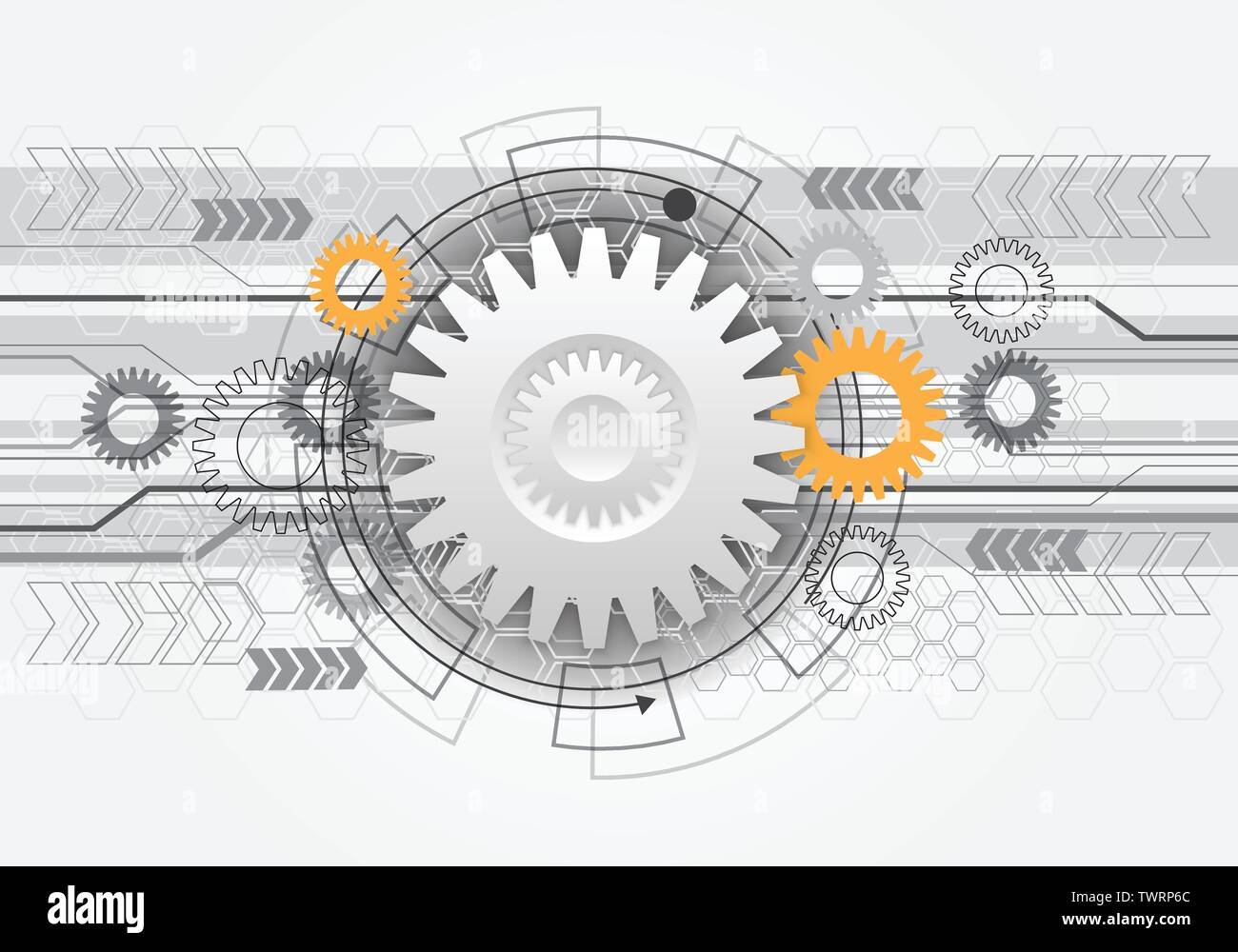 Abstract gears gray technology design modern futuristic background ...