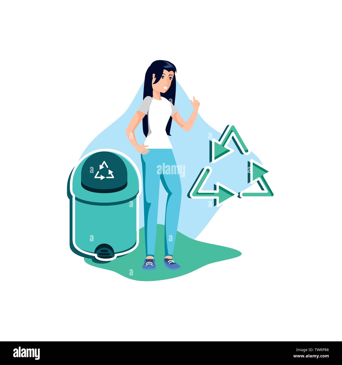 Avatar woman with trash design, Garbage recycle ecology eco save and ...