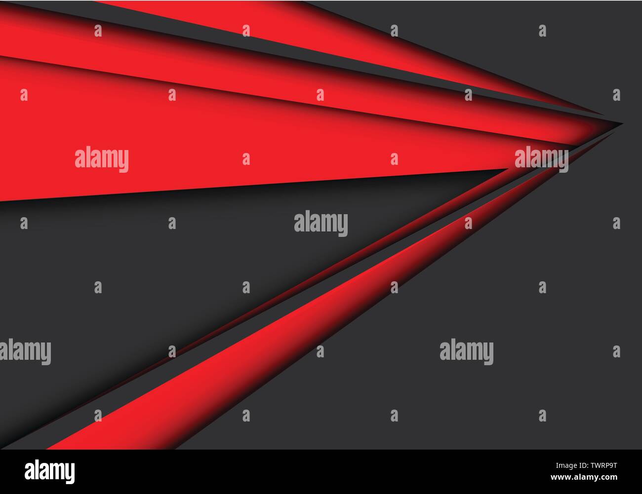 Abstract red arrow on dark grey design modern futuristic background ...