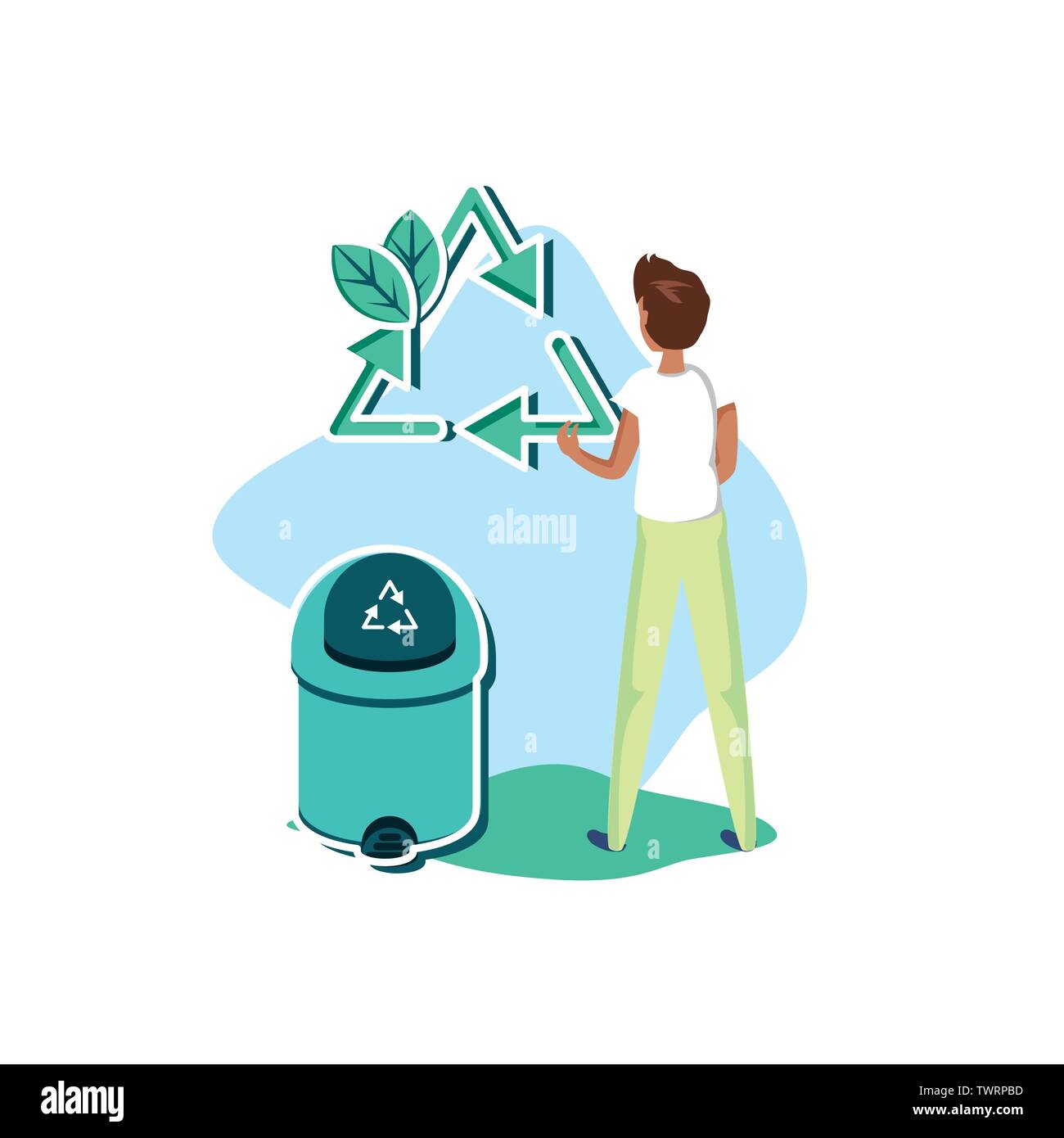 Avatar man with trash design, Garbage recycle ecology eco save and ...