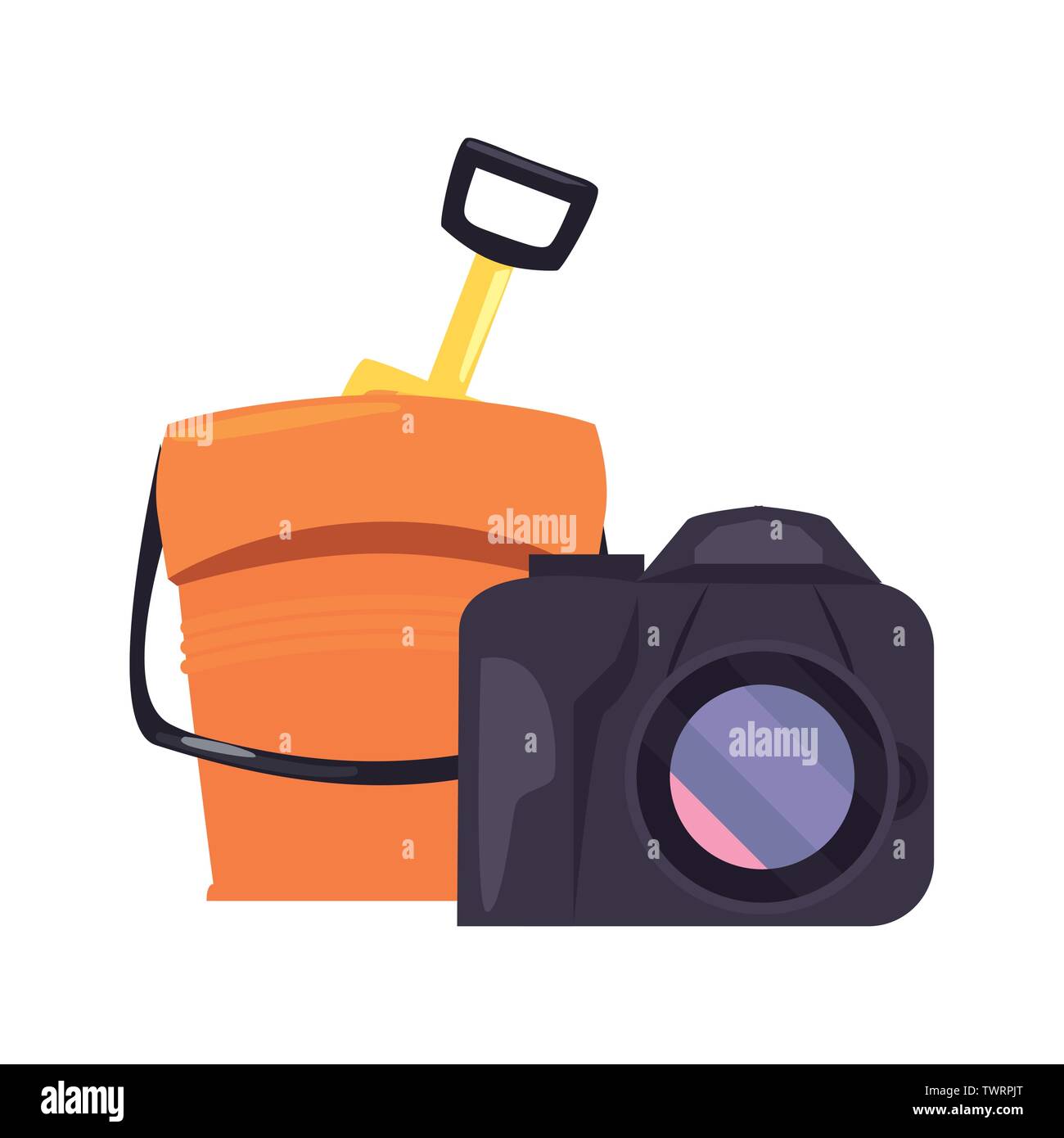 summer time holiday camera bucket vector illustration Stock Vector ...