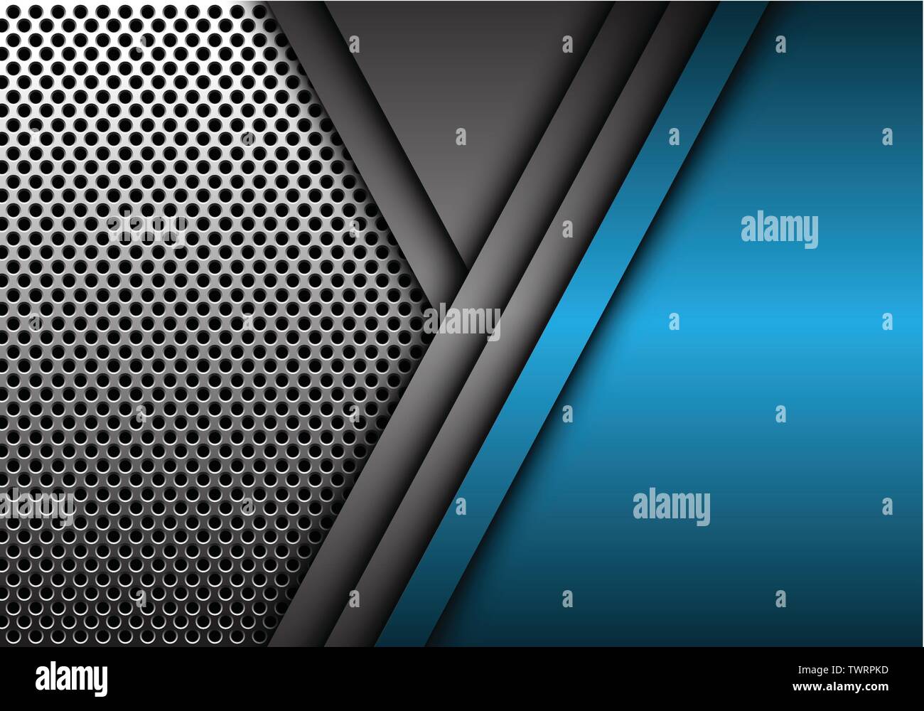 Abstract blue gray metal overlap on circle mesh pattern design modern ...