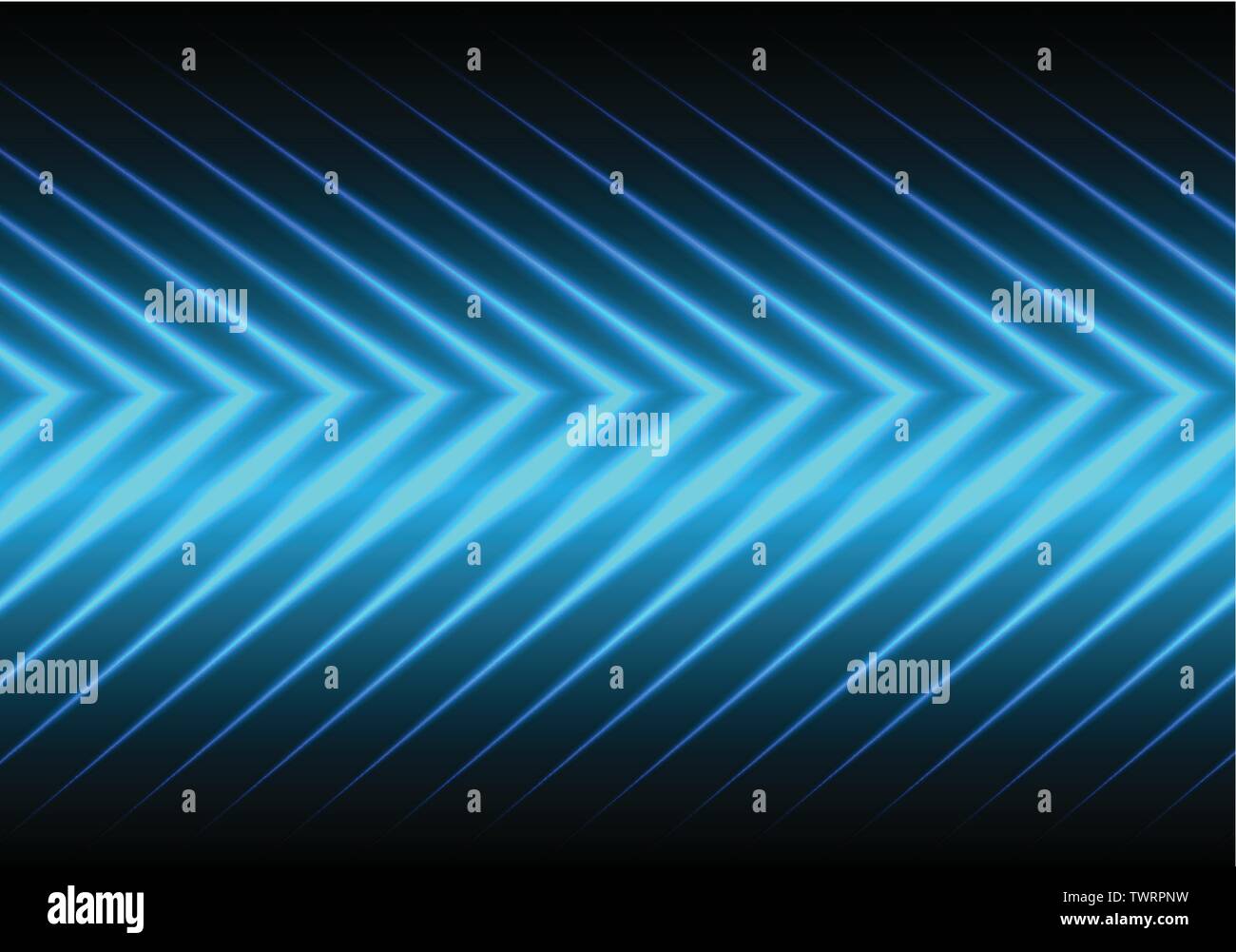 Abstract blue arrow light pattern on black technology background vector ...