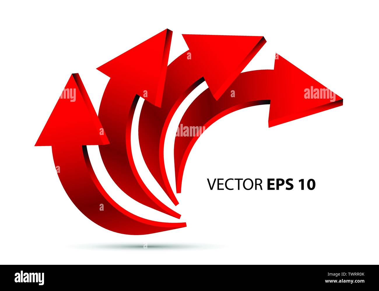 Red arrow 3d curve hi-res stock photography and images - Alamy