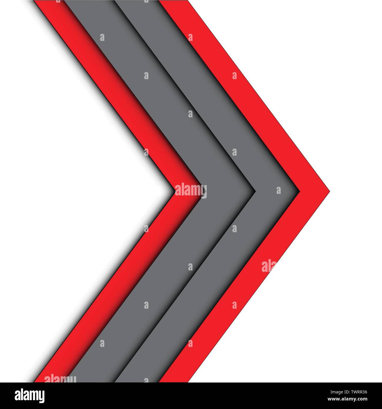 Abstract red gray arrow on white design modern futuristic background ...