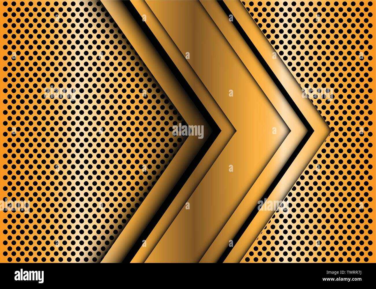 Abstract gold arrow black line on circle mesh design modern luxury ...