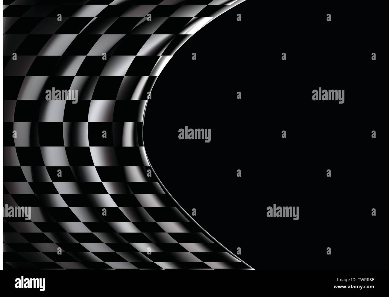Checkered flag wave on black design for sport race championship ...
