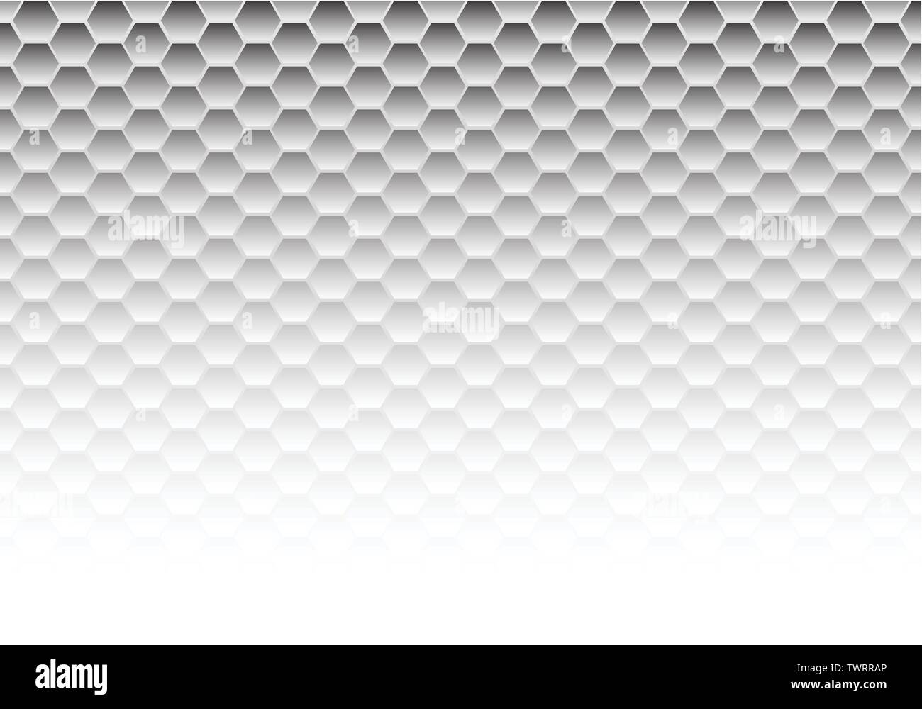 Abstract gray hexagon mesh pattern gradient on white background vector ...