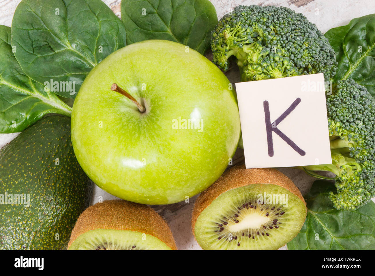 Natural ingredients or products as source potassium, vitamin K ...