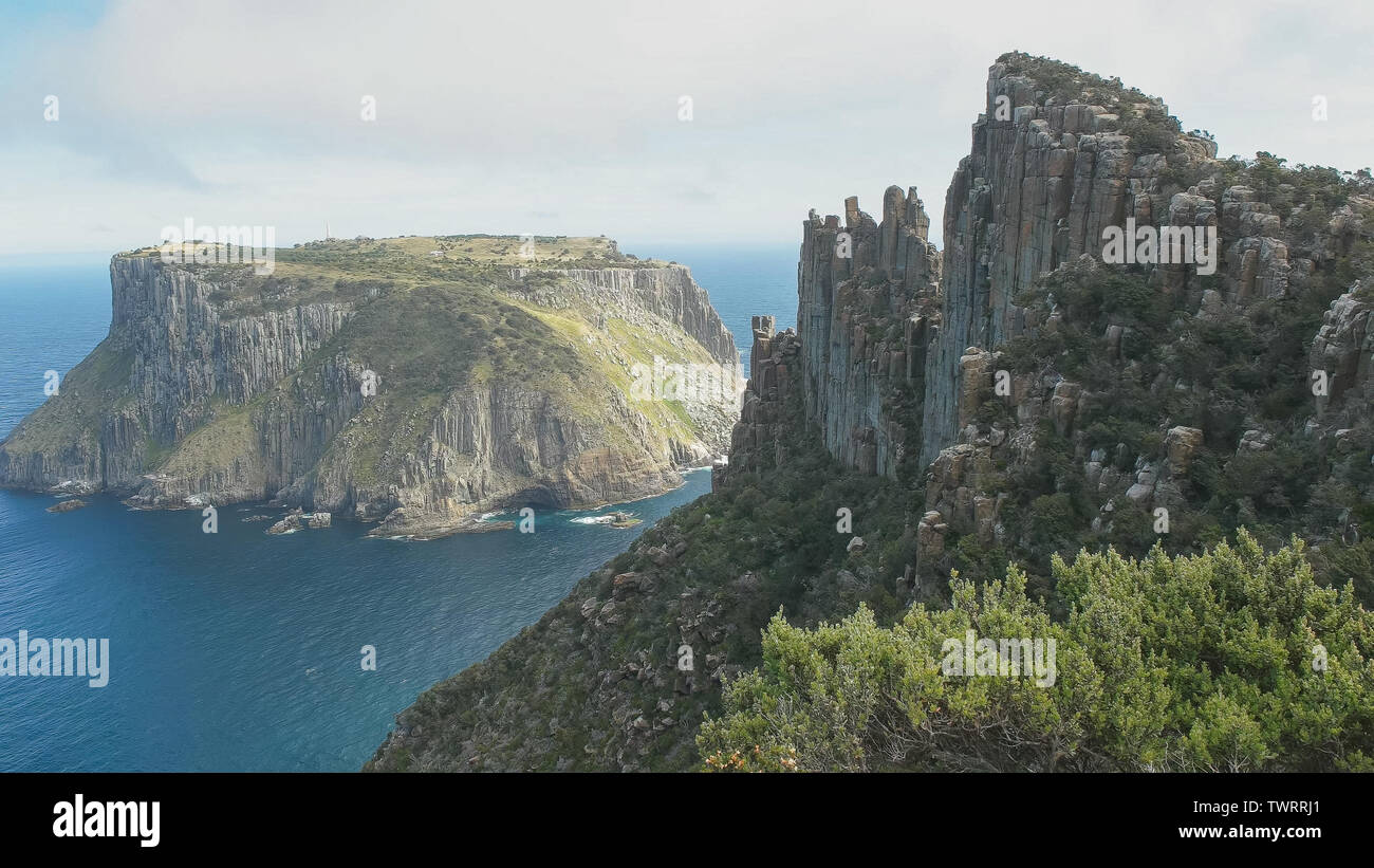 shot of tasman island and the needle at cape pillar in tasmania Stock ...