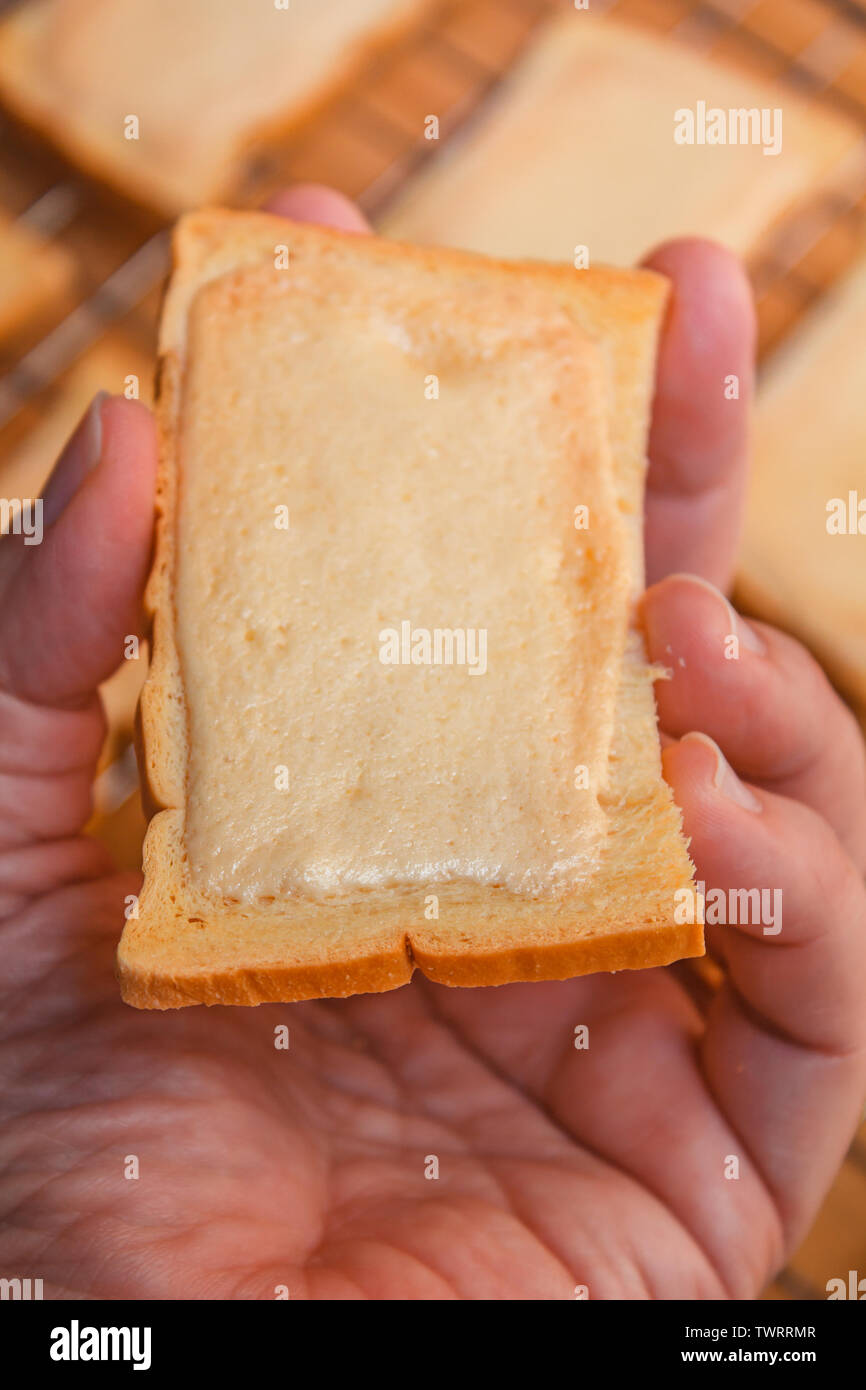 Crispy butter toast, homemade tasty toast with butter Stock Photo - Alamy