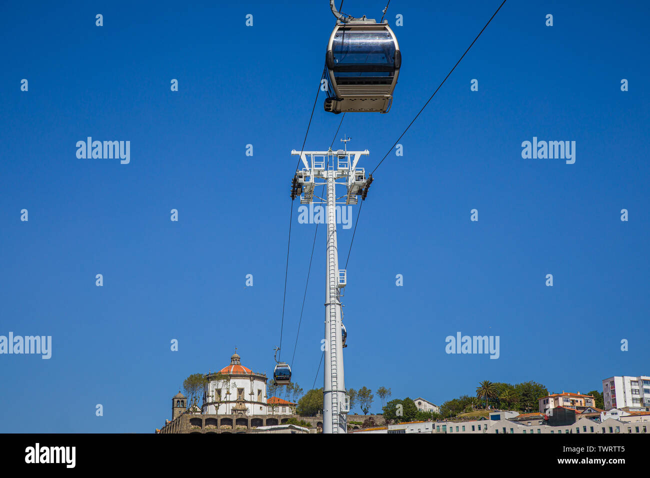 Tourist attraction - Teleferico de Gaia cable car in Porto, Portugal ...