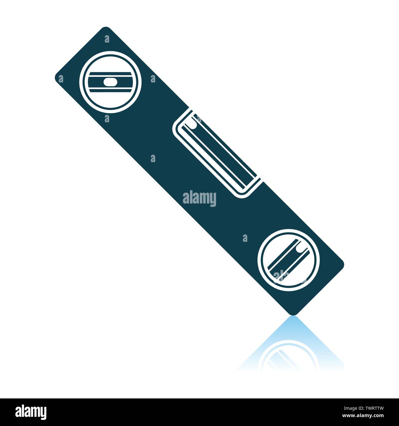 Icon Of Construction Level. Shadow Reflection Design. Vector ...