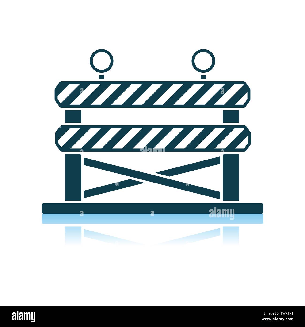 Icon Of Construction Fence. Shadow Reflection Design. Vector ...