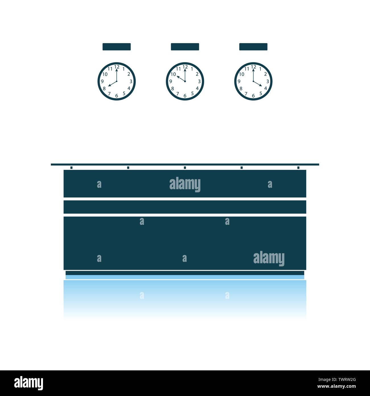 Office Reception Desk Icon. Shadow Reflection Design. Vector ...