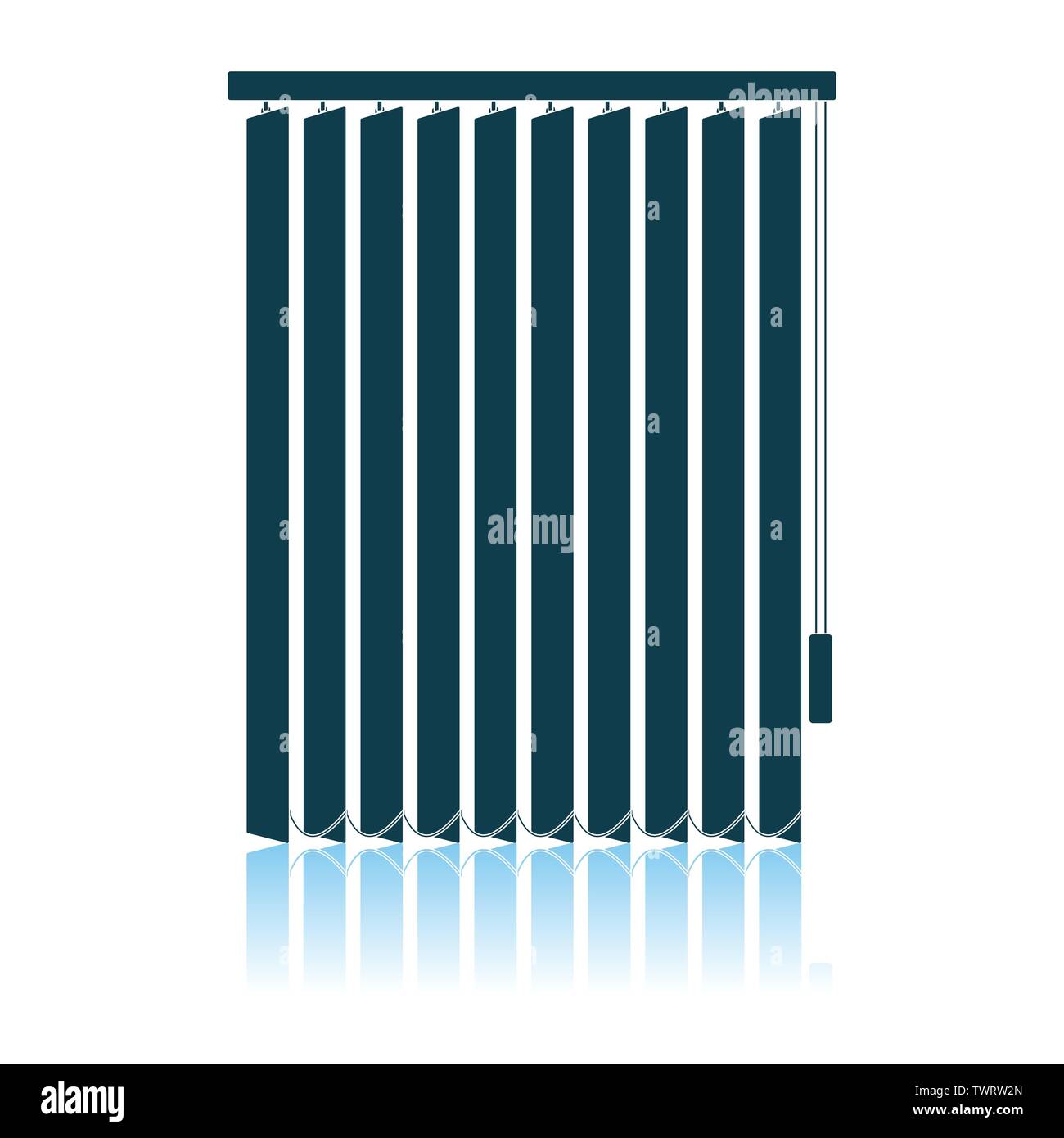 Office Vertical Blinds Icon. Shadow Reflection Design. Vector ...