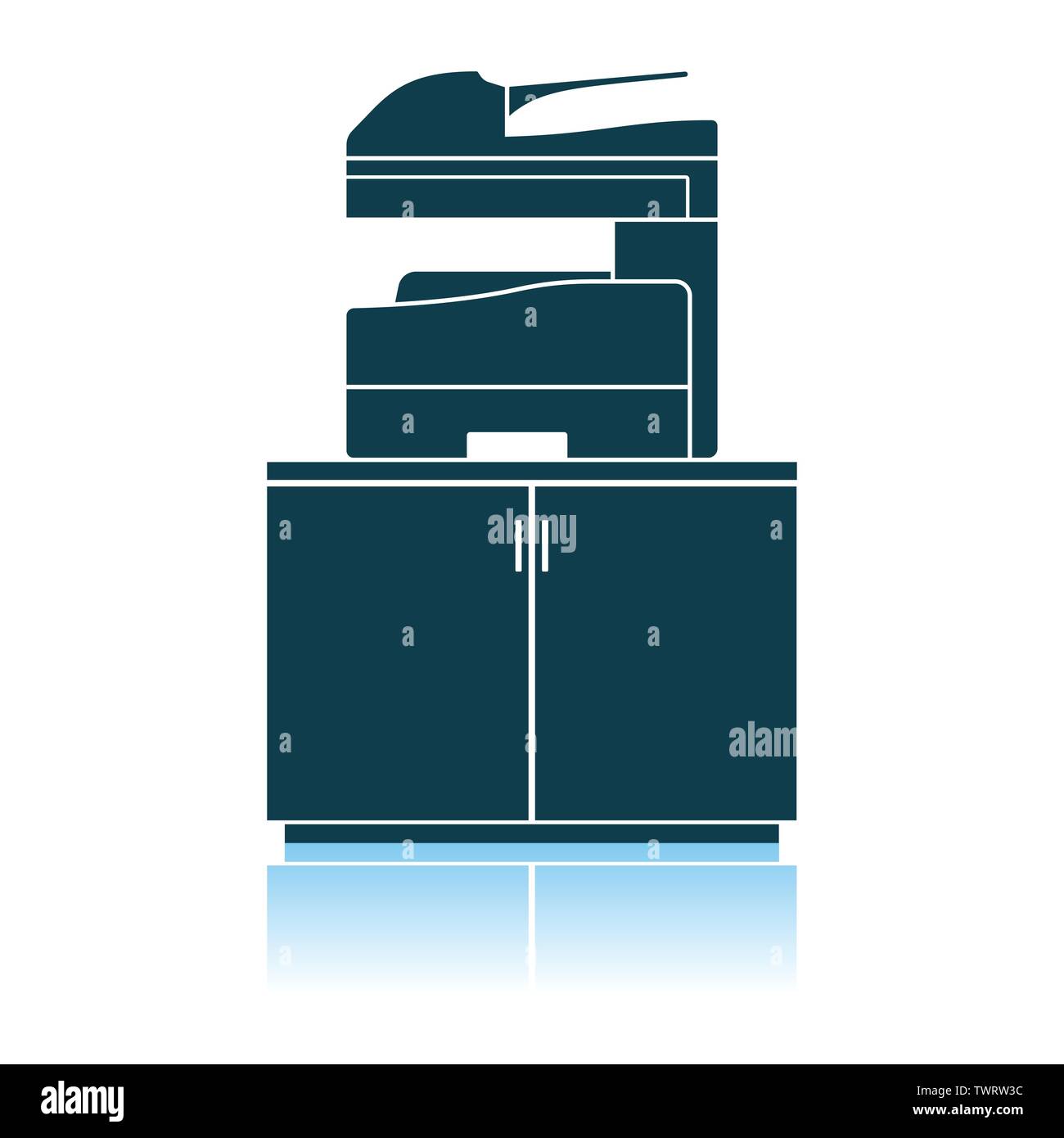 Copying Machine Icon. Shadow Reflection Design. Vector Illustration ...