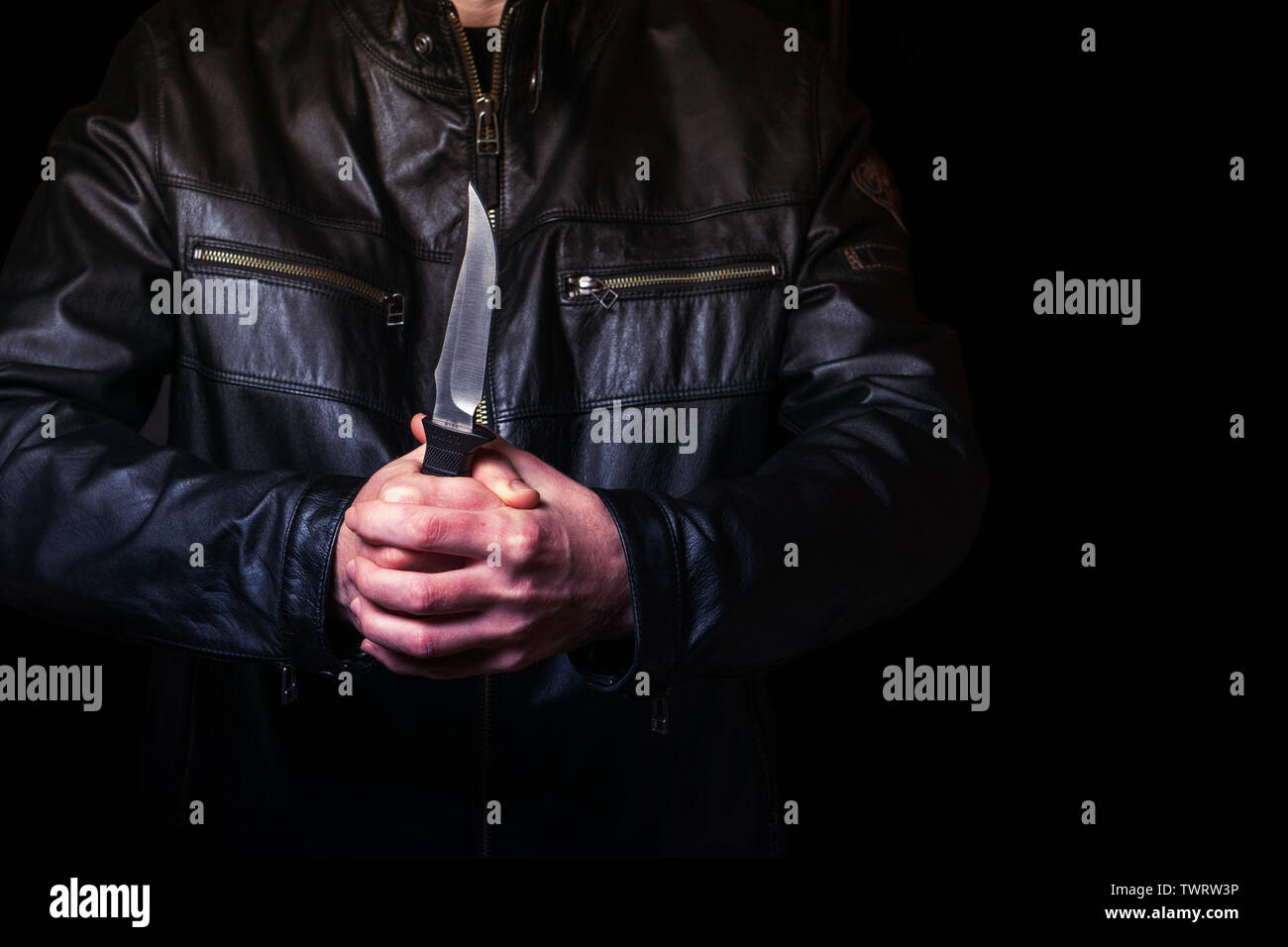Man knife silhouette in black hi-res stock photography and images - Alamy