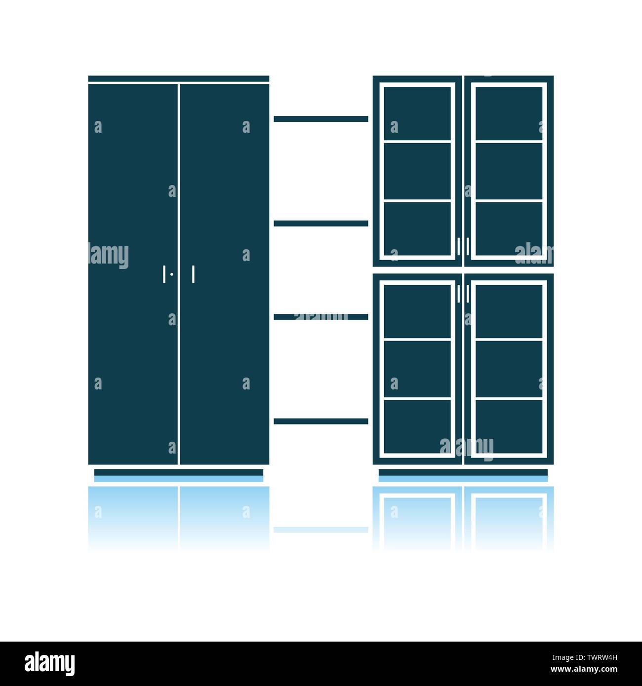 Office Cabinet Icon. Shadow Reflection Design. Vector Illustration ...