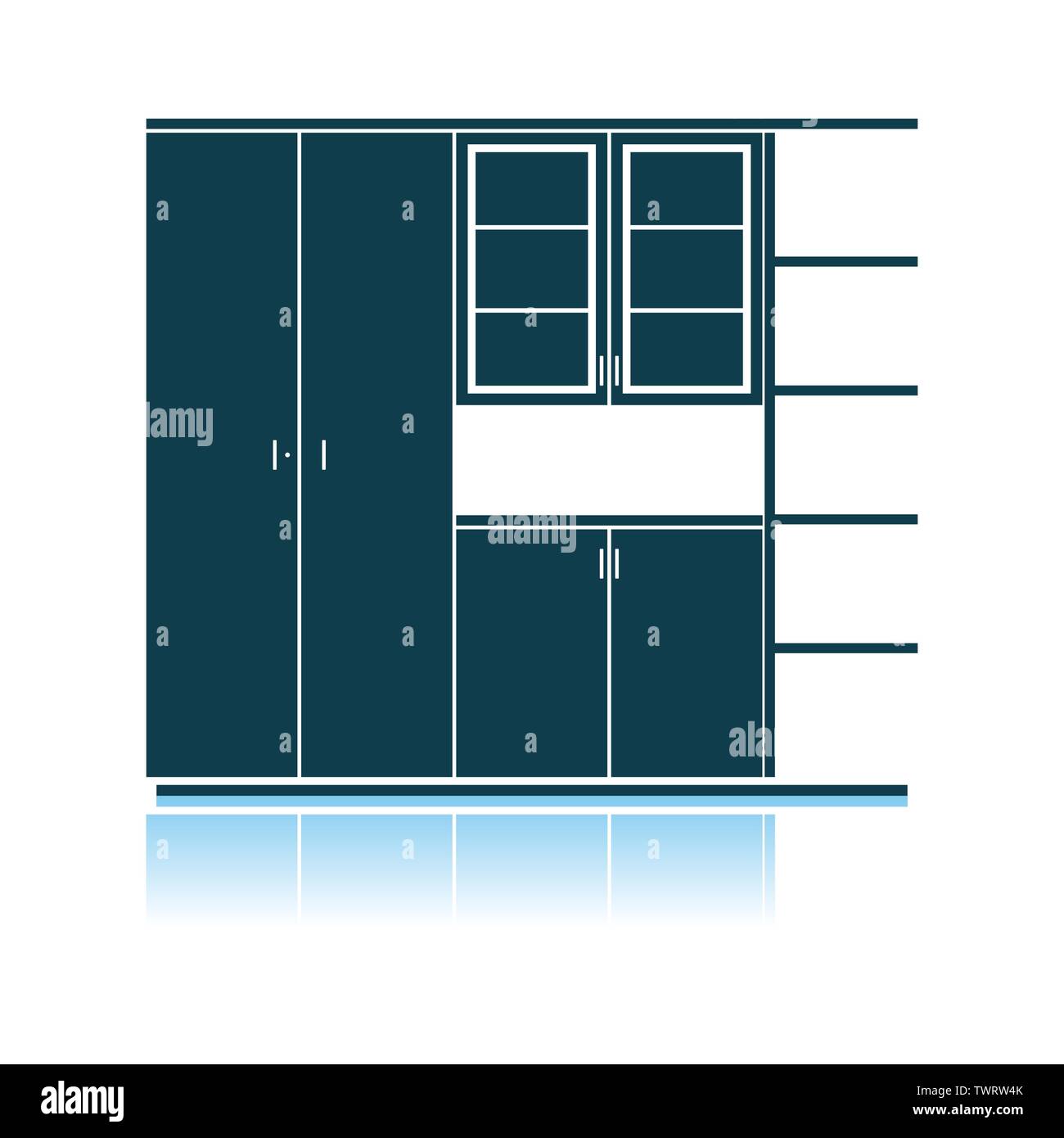 Office Cabinet Icon. Shadow Reflection Design. Vector Illustration ...