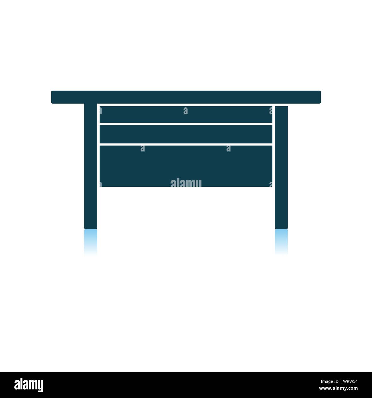 Boss Office Table Icon. Shadow Reflection Design. Vector Illustration ...