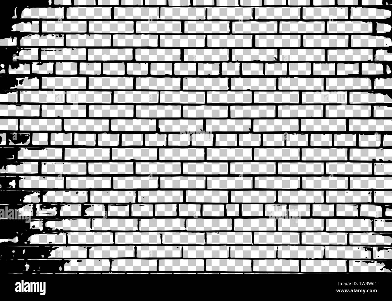 Grunge white and black brick wall background. Vector illustration Stock ...