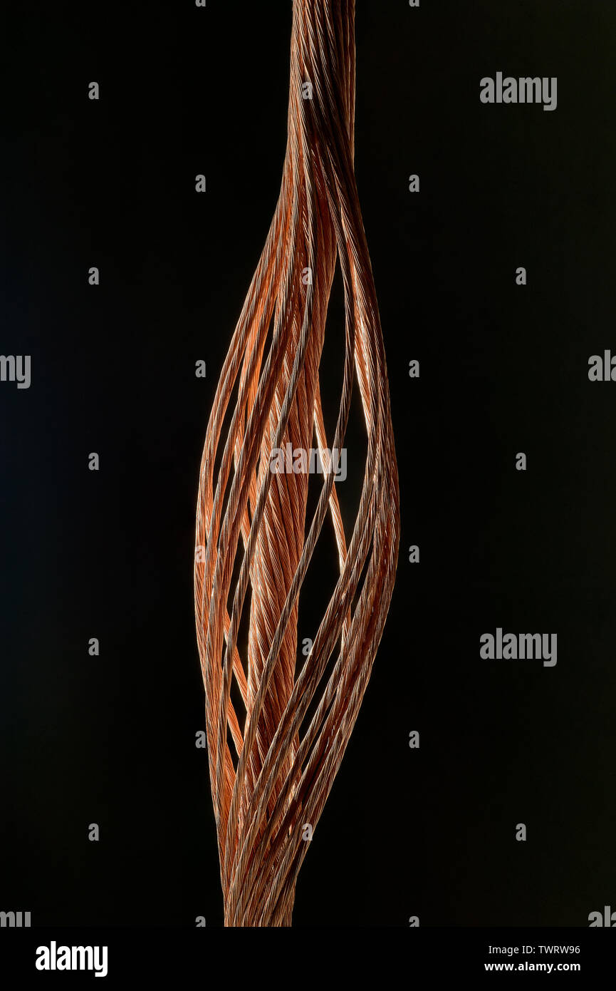 Overhead Stranded Bare Copper Wire Stock Photo - Alamy