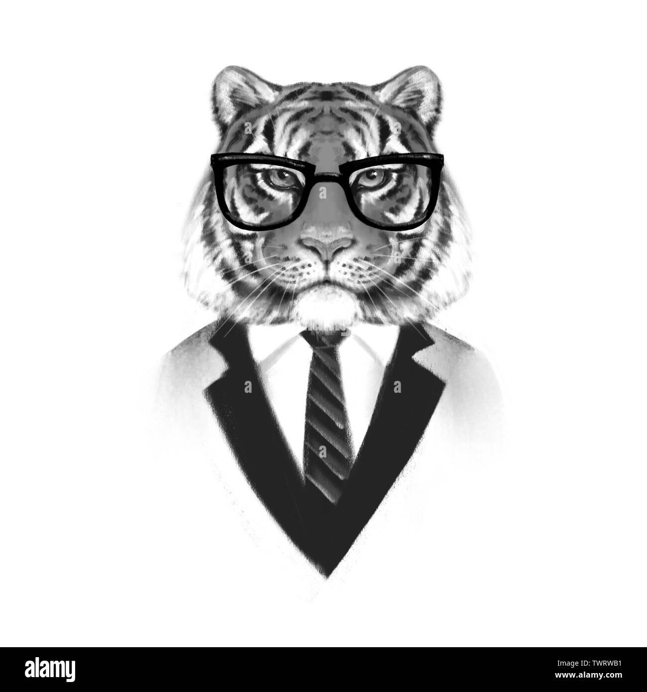 Portrait of Tiger in suit Stock Photo - Alamy