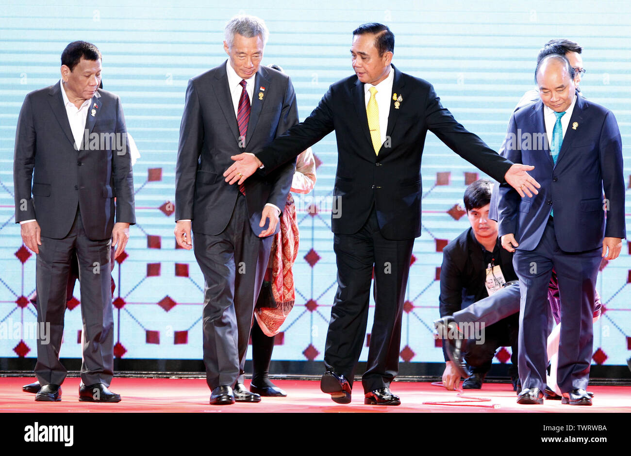 (L-R) ASEAN leaders President of the Republic of the Philippines ...