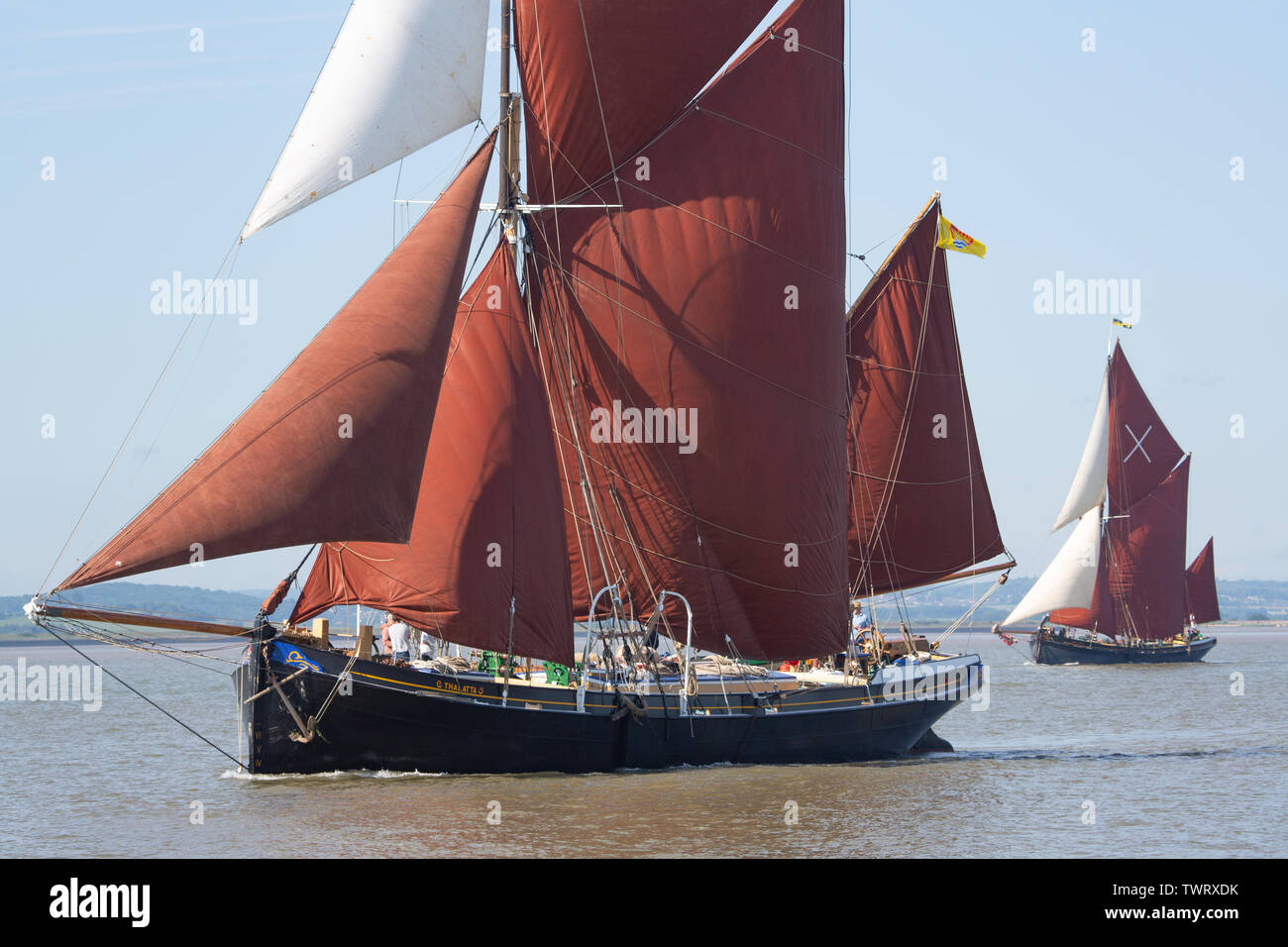 Thames Estuary, United Kingdom. 22nd June, 2019. Barges Thalatta and ...