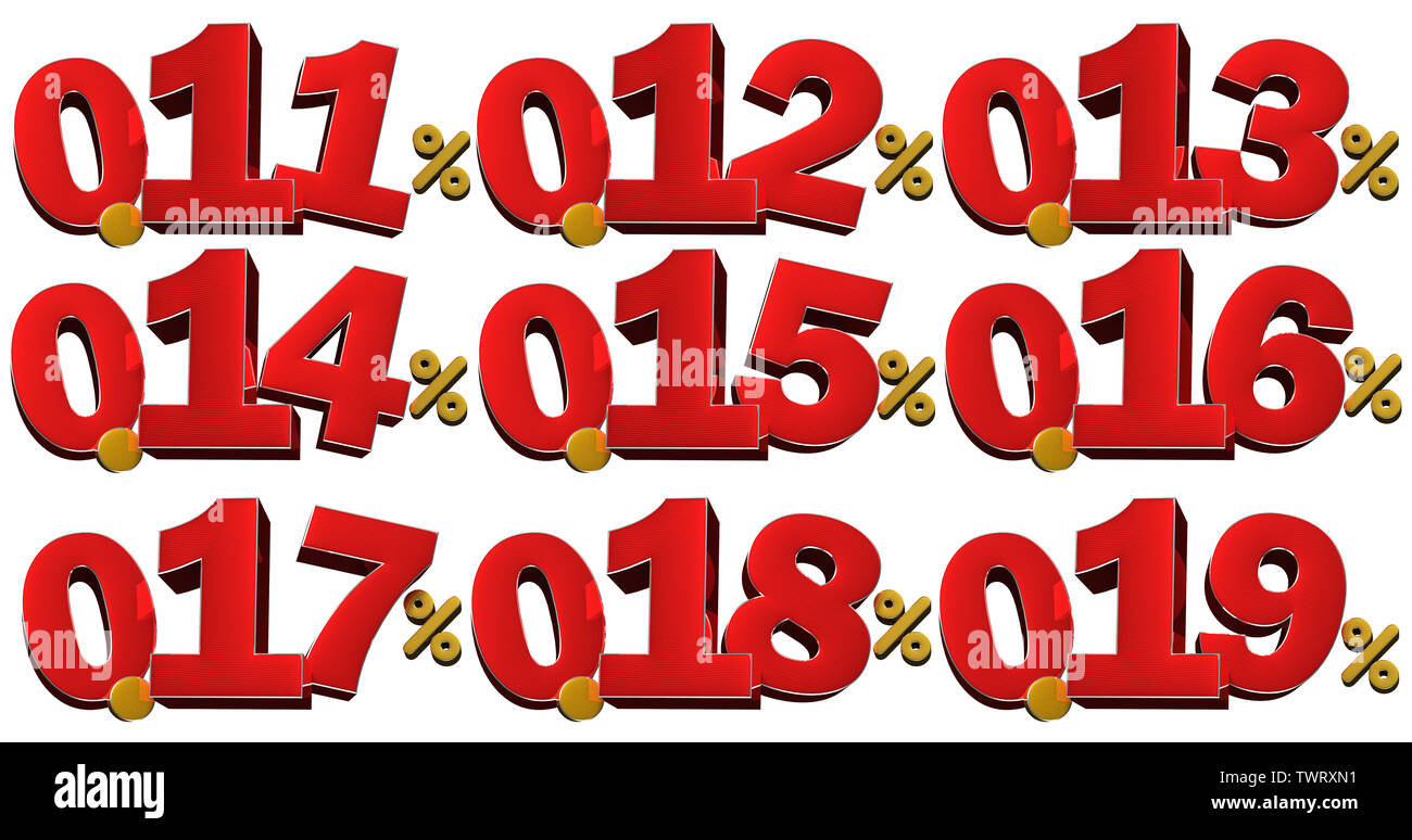 Collecting numbers in percent on white background.(with Clipping Path ...