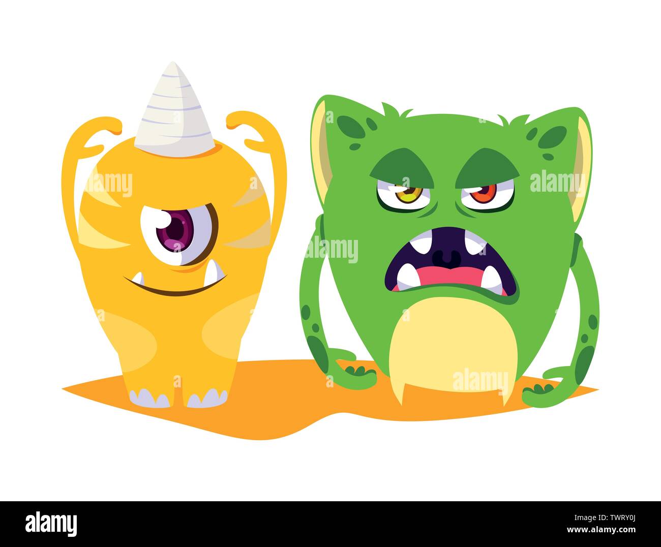 funny monsters comic characters colorful vector illustration design ...