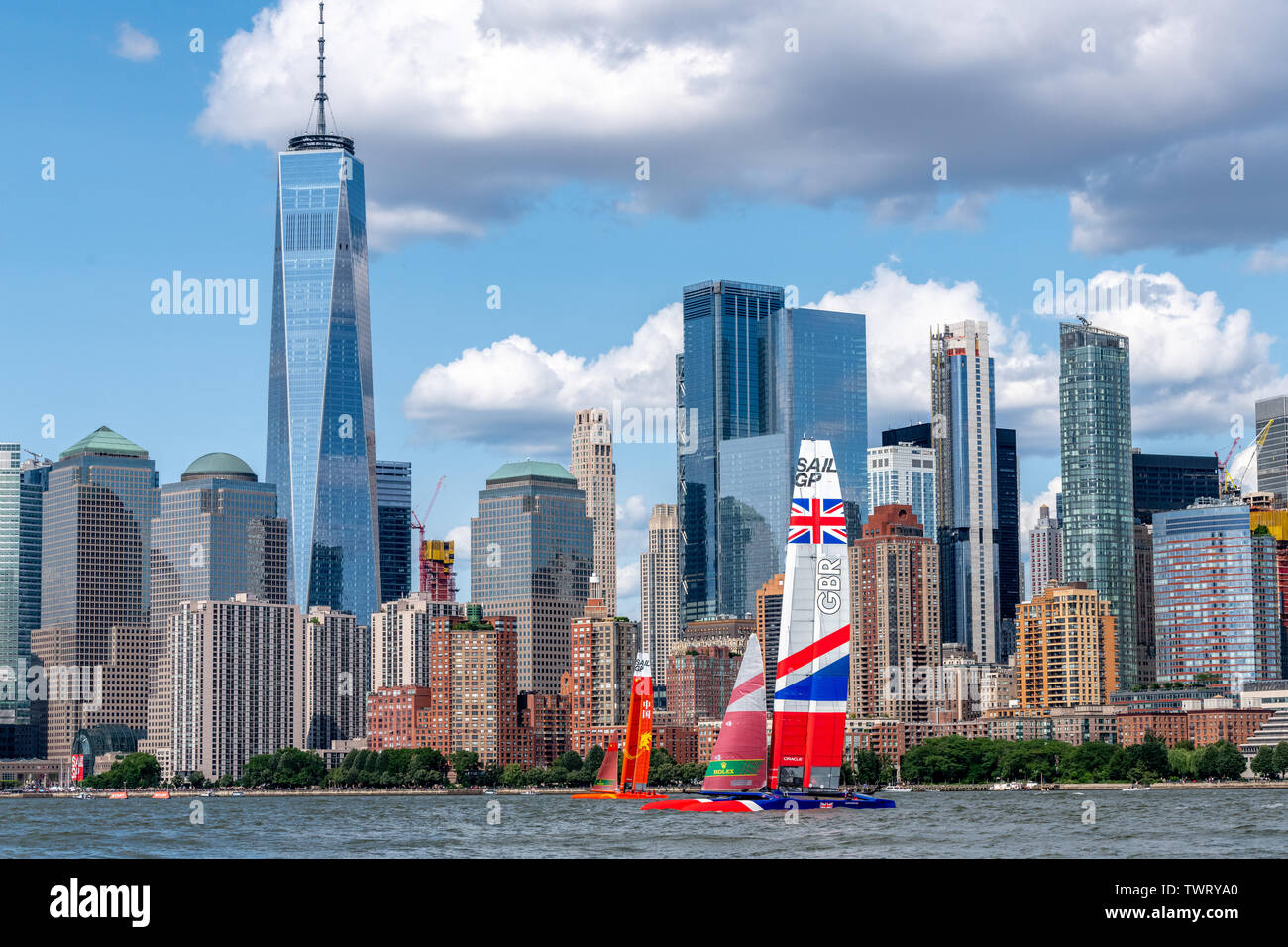 New York, USA. 22nd June, 2019. Team Great Britain SailGP and Team ...