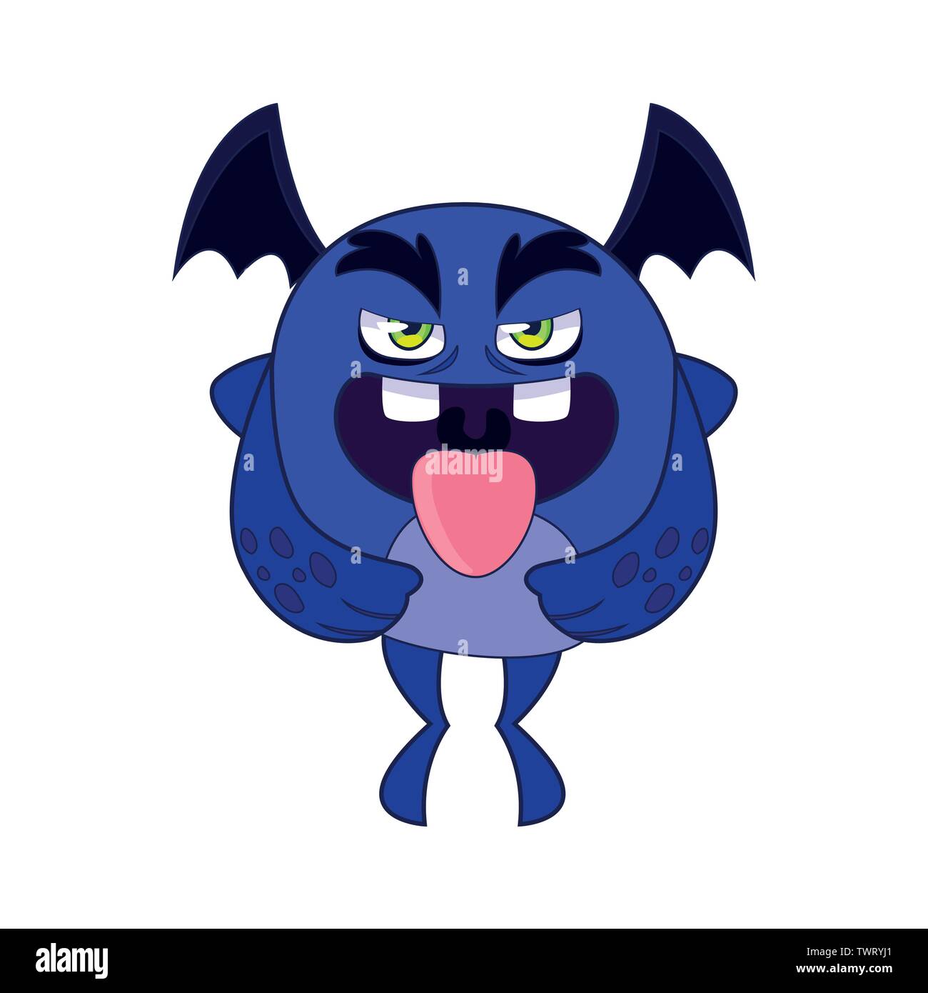funny monster flying with wings character vector illustration design ...
