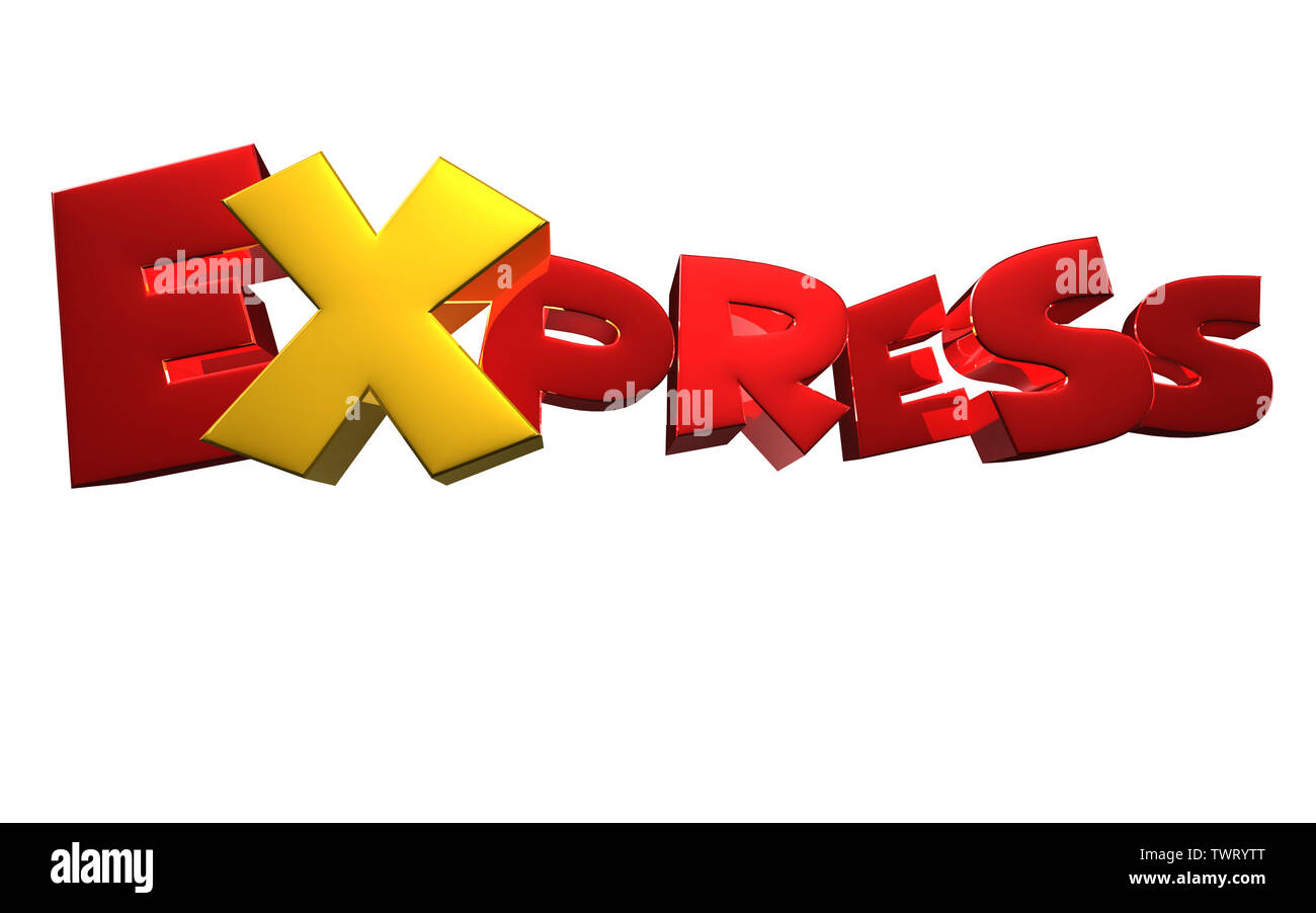 EXPRESS 3D rendering on white background.With Clipping Path Stock Photo ...