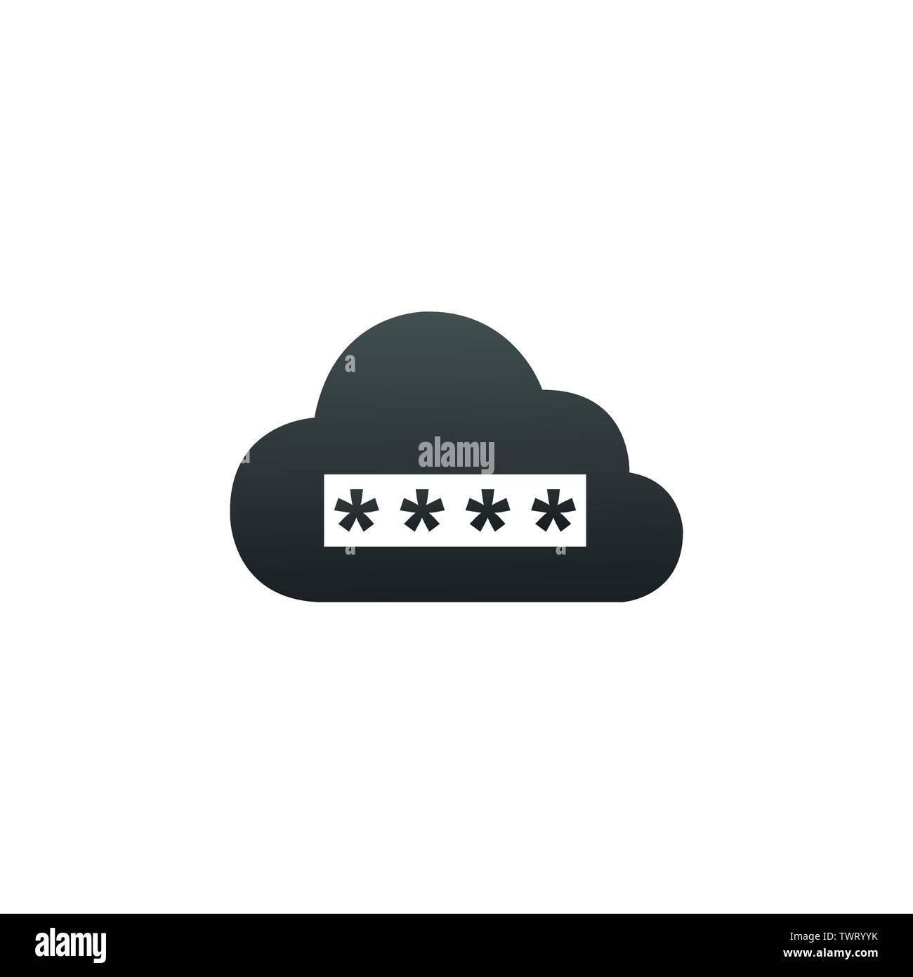 Cloud Security Concept Password Protected Data Cloud Icon Locked With Password Stock Vector