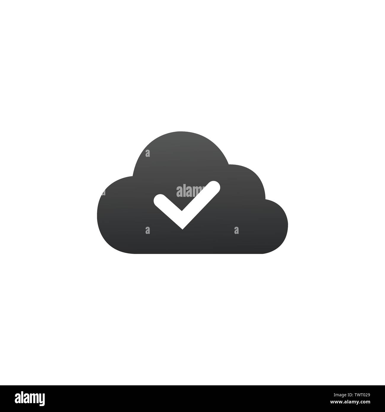 check mark on cloud icon vector isolated on white background. Graphic ...